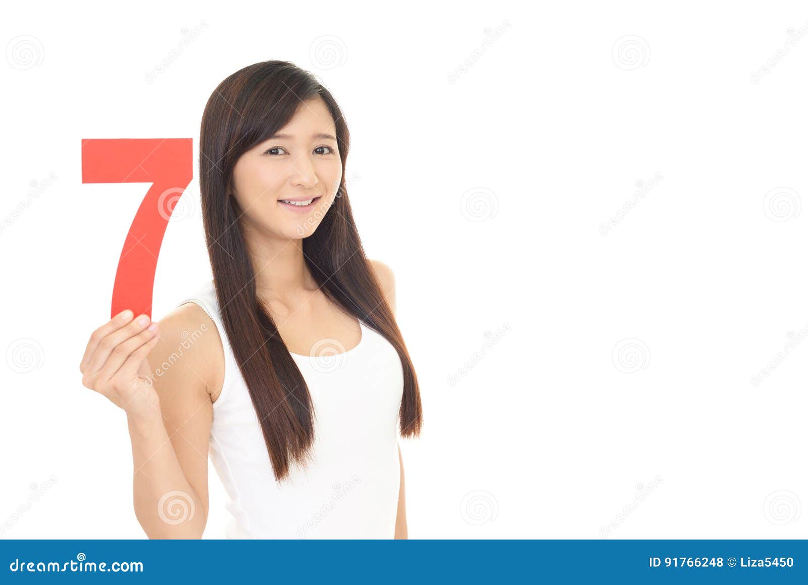 Woman with a number stock photo. Image of model, cute - 91766248