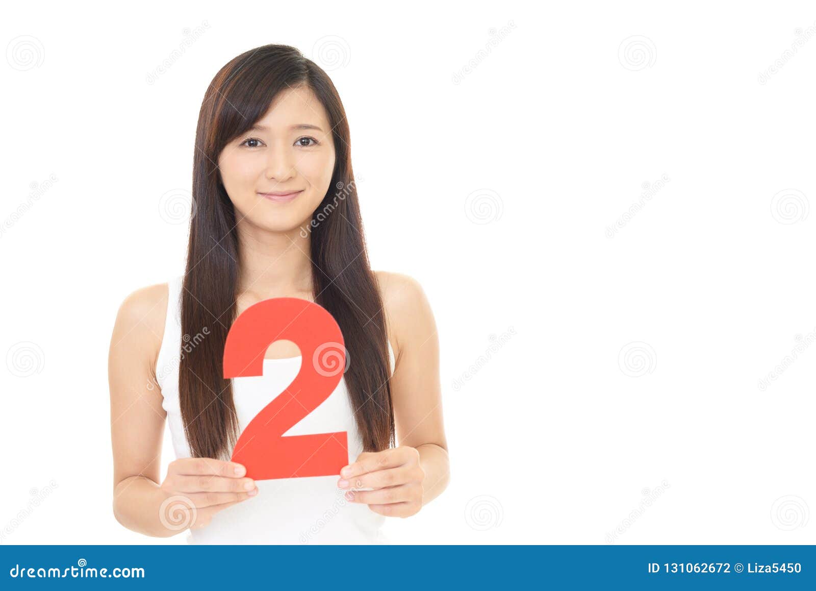 Woman with a number stock photo. Image of adult, human - 131062672