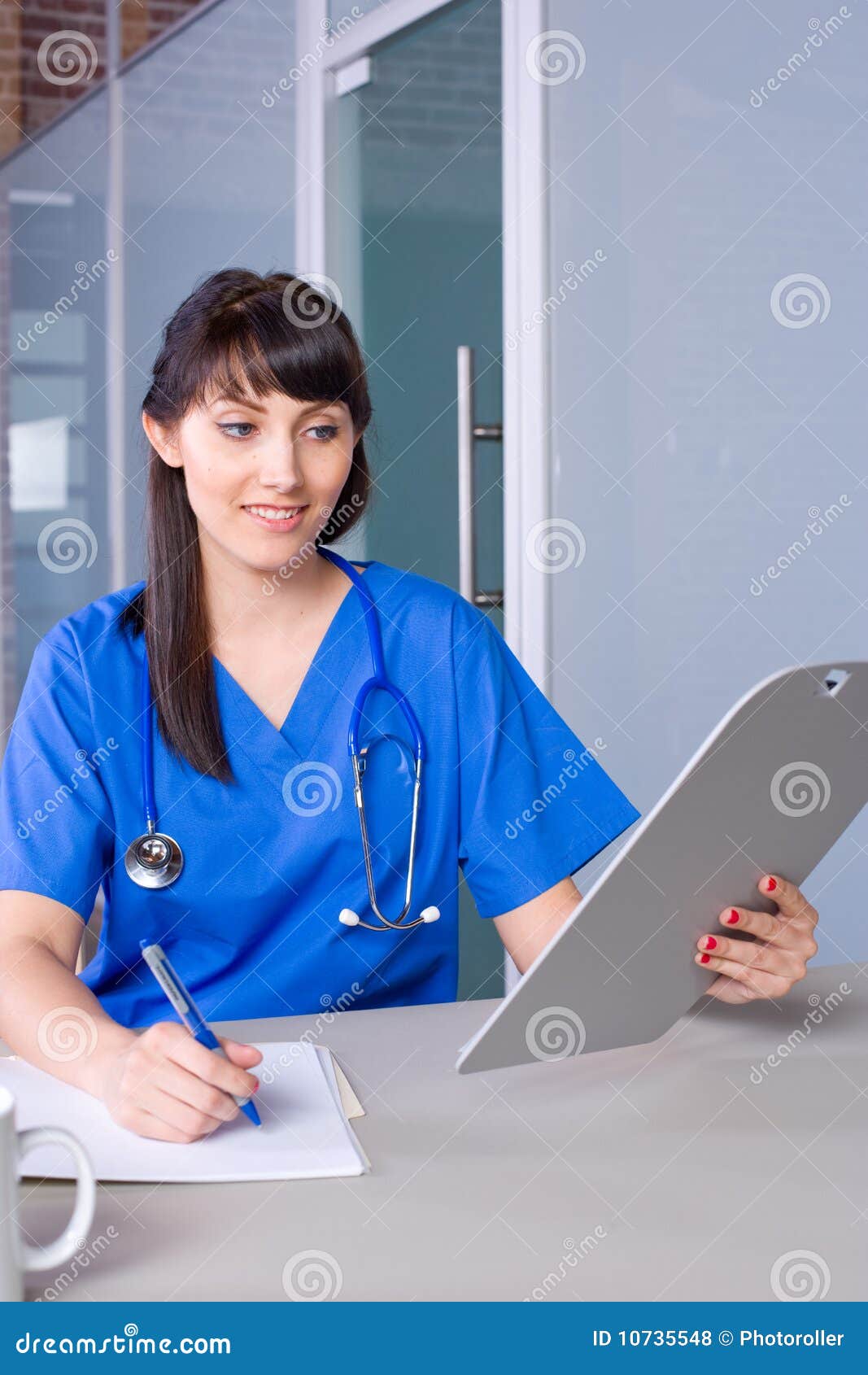 Woman Nurse chart stock photo. Image of hands, charts - 10735548