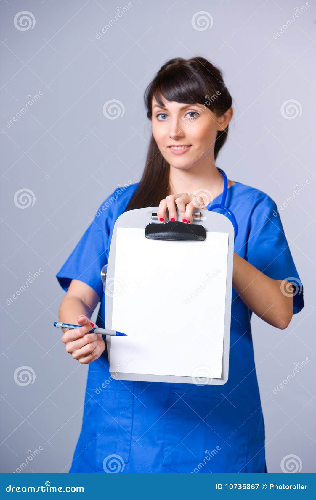 Woman Nurse chart stock image. Image of clinic, intern - 10735867