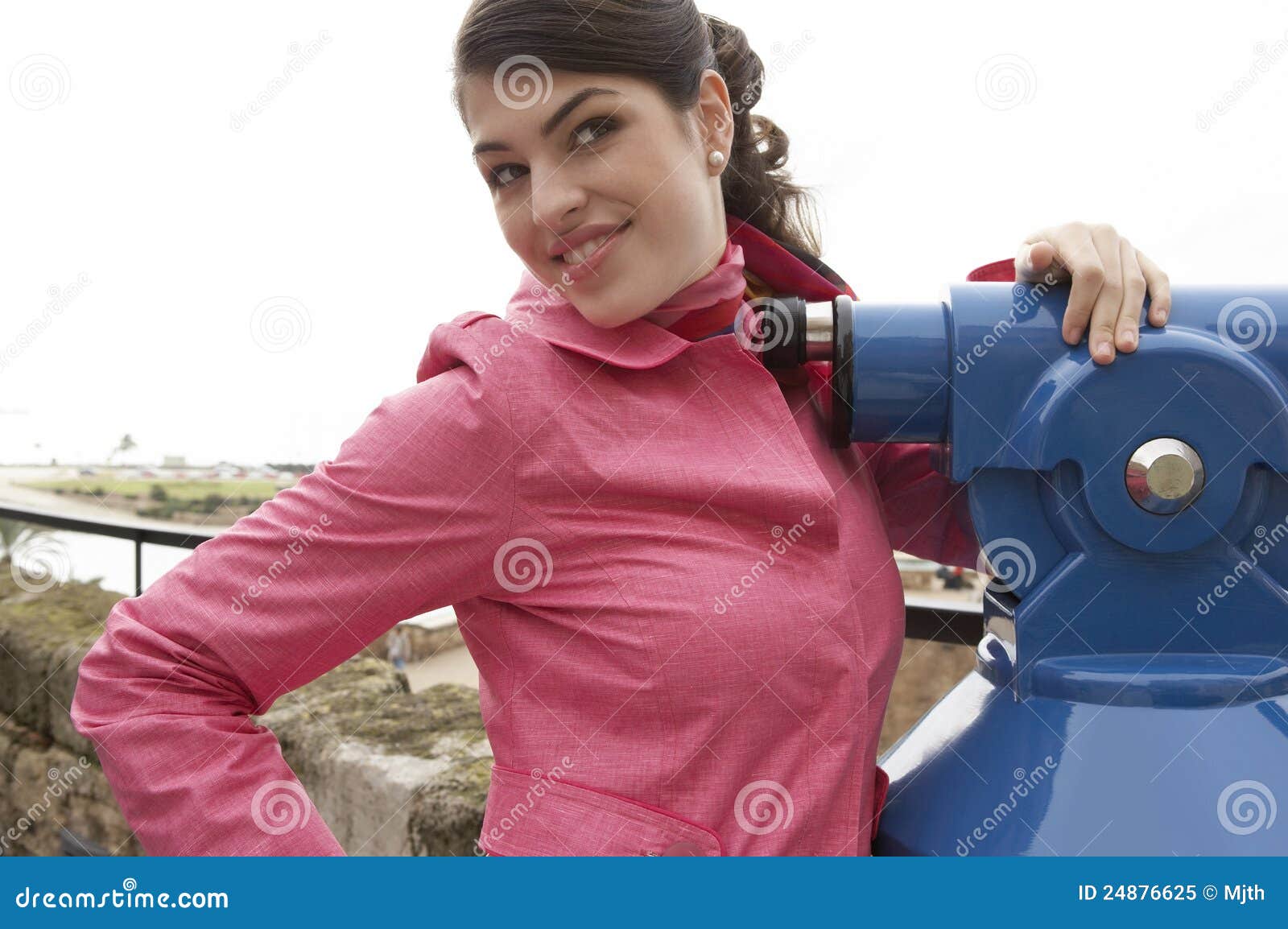 Woman at Observatory Smiling Stock Image - Image of break, city: 24876625