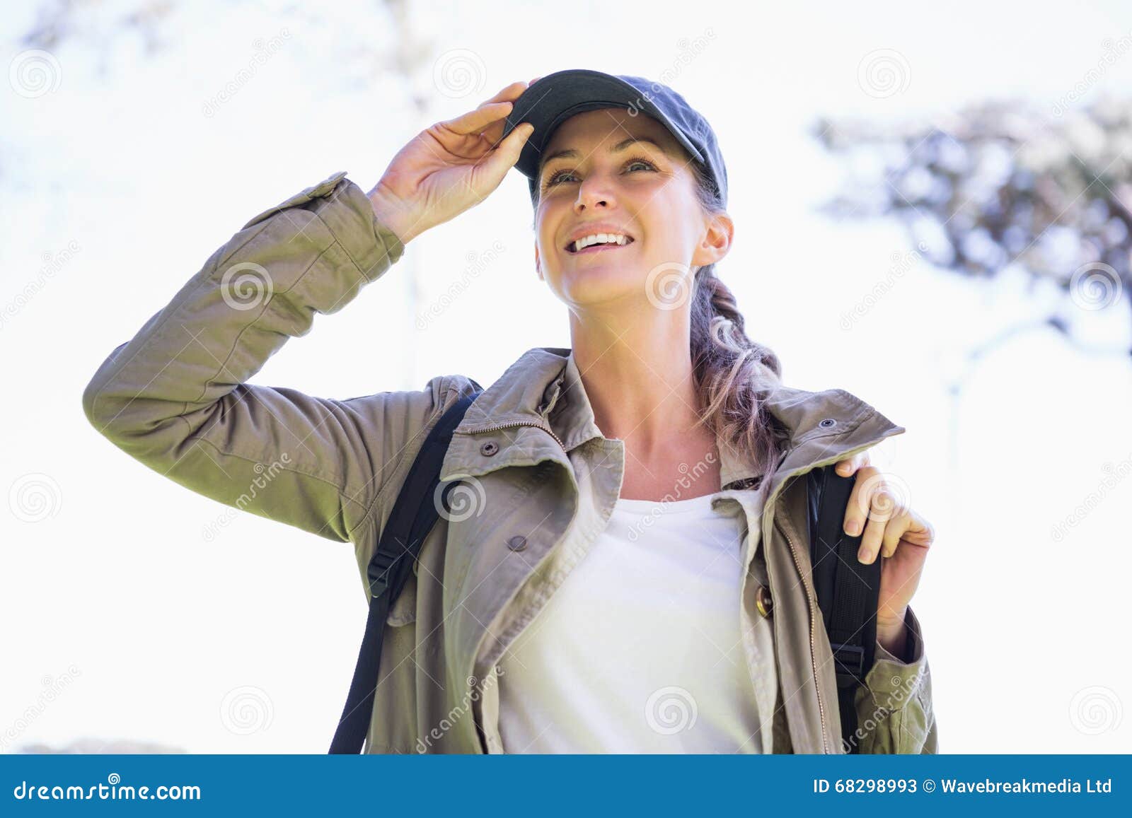 Woman observing something stock image. Image of greenery - 68298993