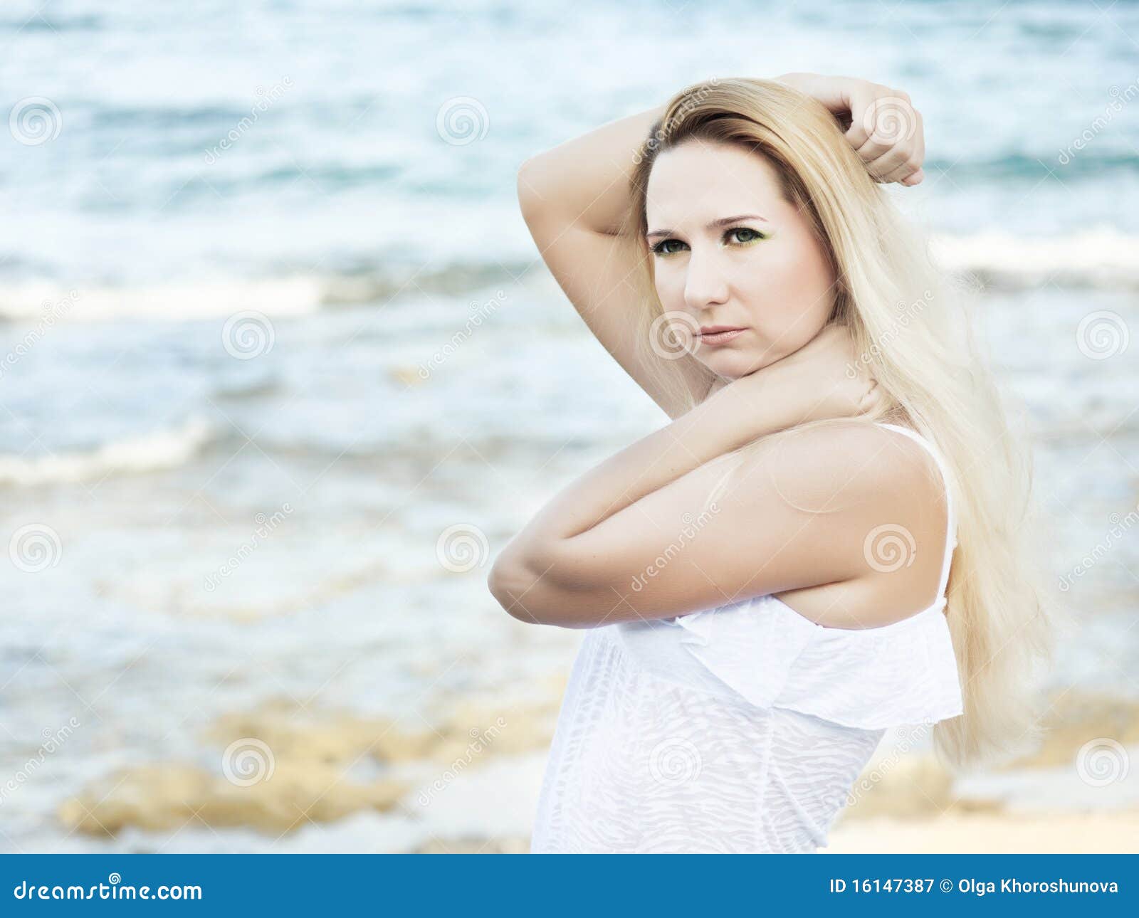 Woman and ocean stock image. Image of nature, adult, enjoy - 16147387