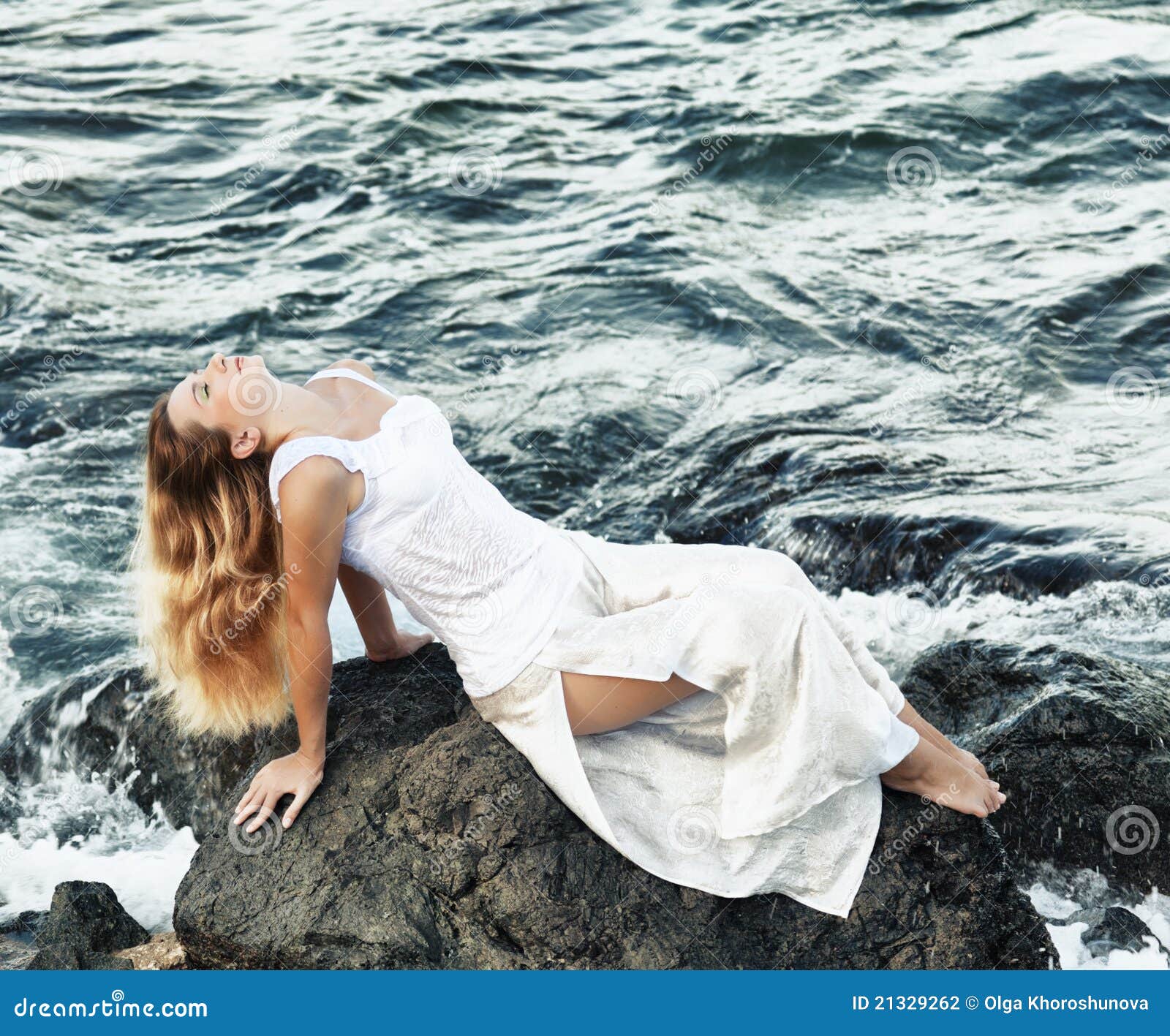 Woman and ocean stock photo. Image of relax, caucasian - 21329262
