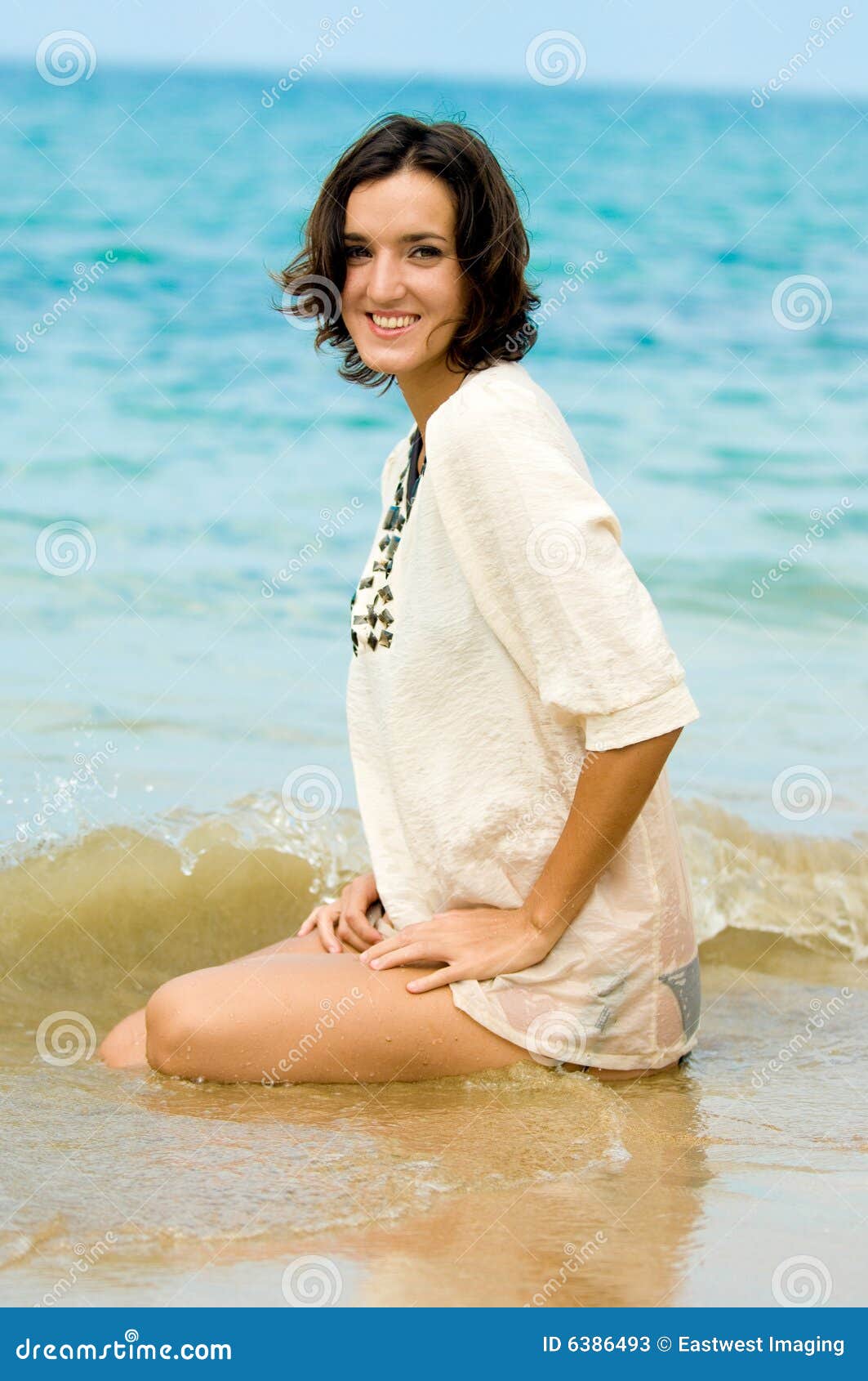 Woman in Ocean stock image. Image of adult, happy, tropical - 6386493