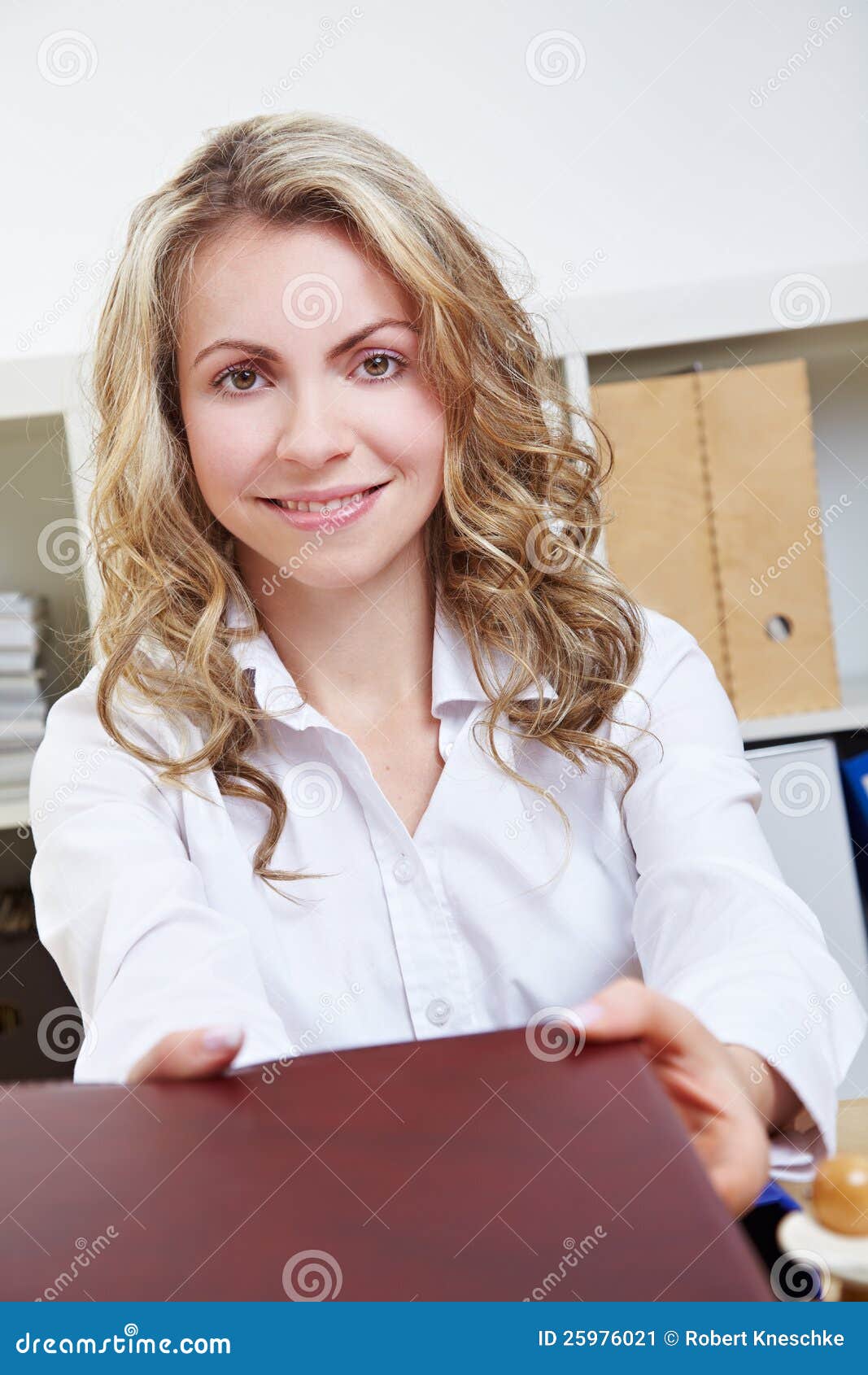 Woman offering application stock image. Image of interview - 25976021