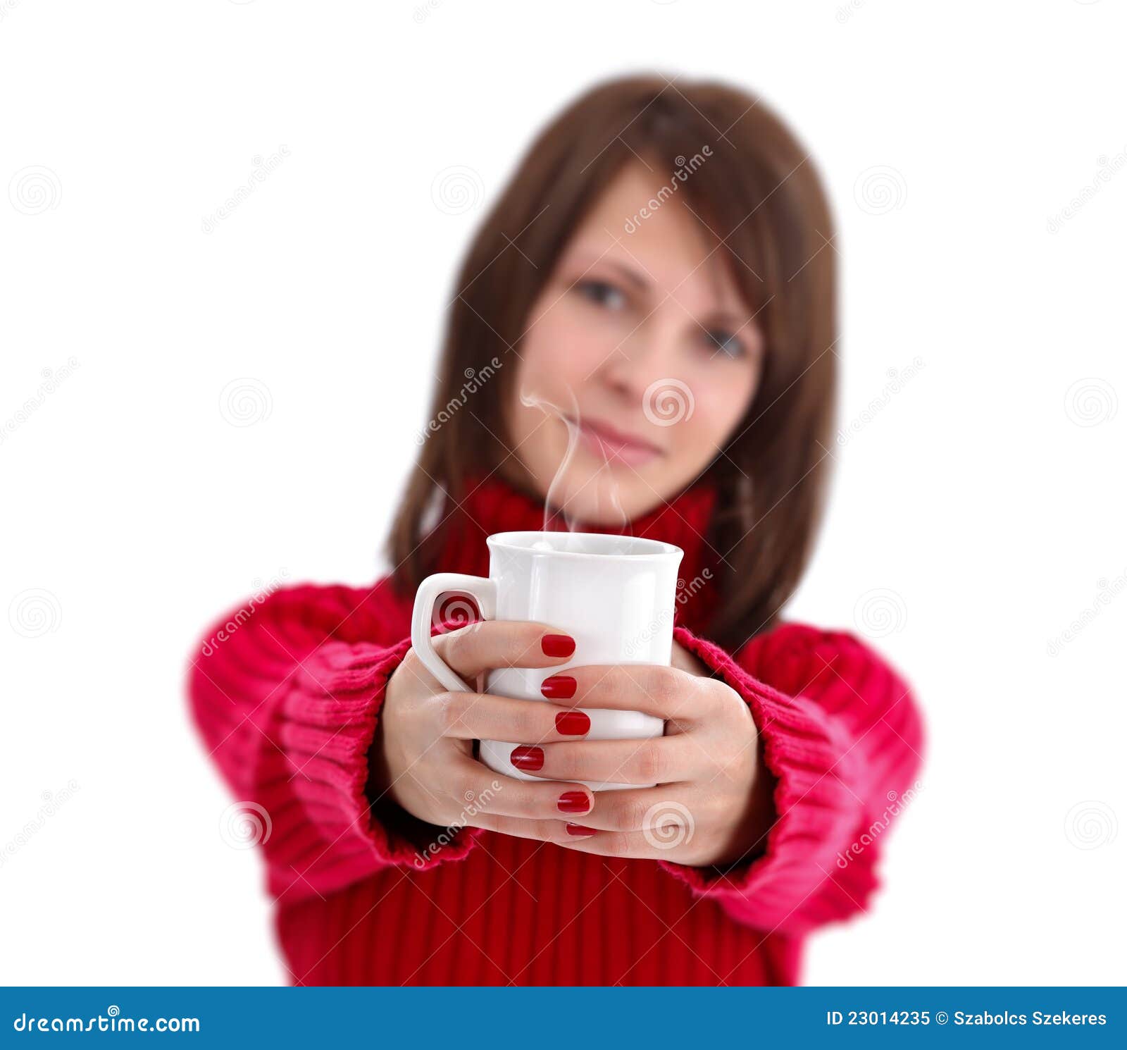 Woman Offering a Cup of Tea Stock Image - Image of smile, person: 23014235