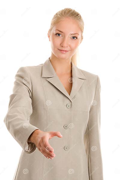 Woman Offering Hand for Handshake Stock Image - Image of beauty, hello ...