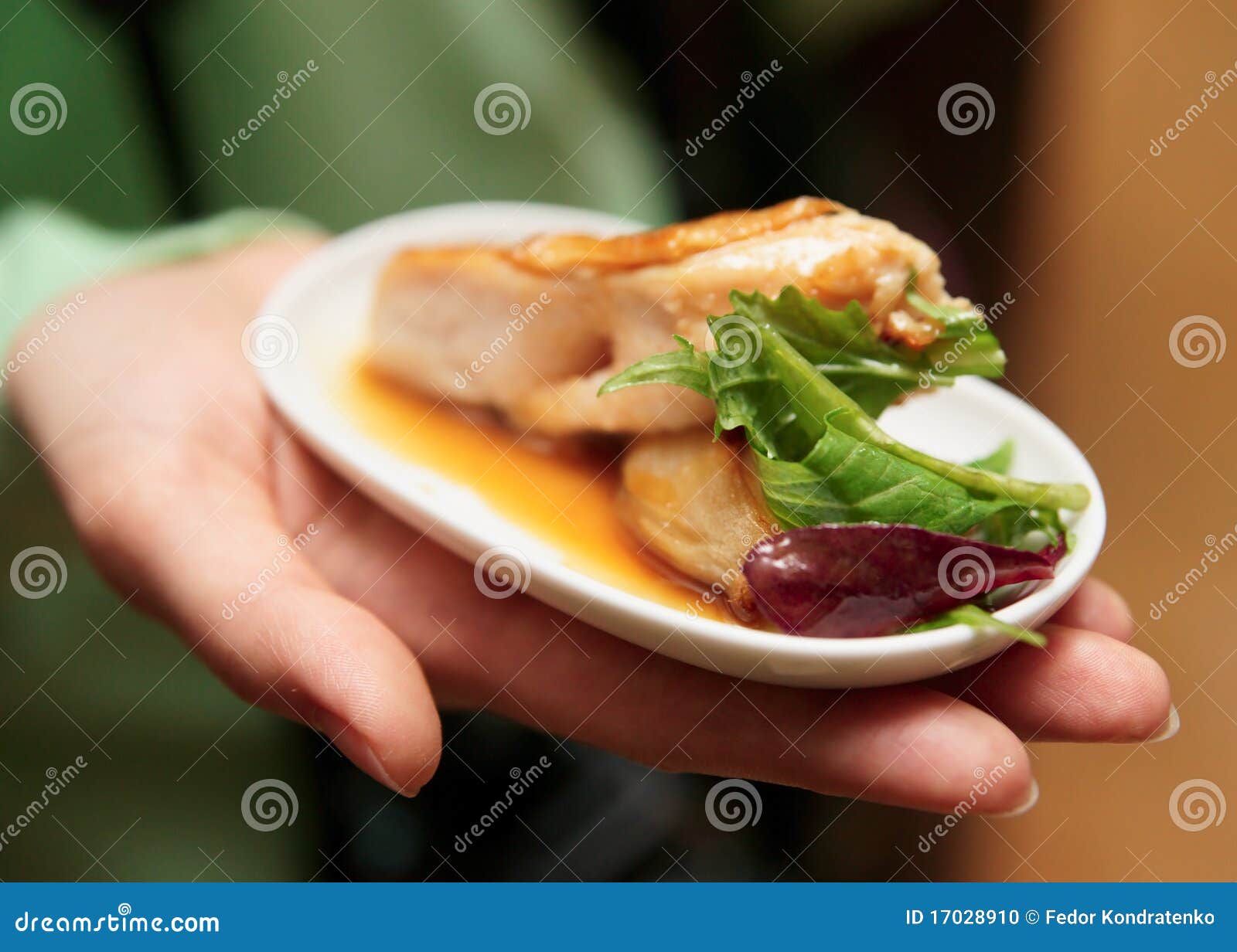 Woman offering snack stock photo. Image of portion, saucer - 17028910