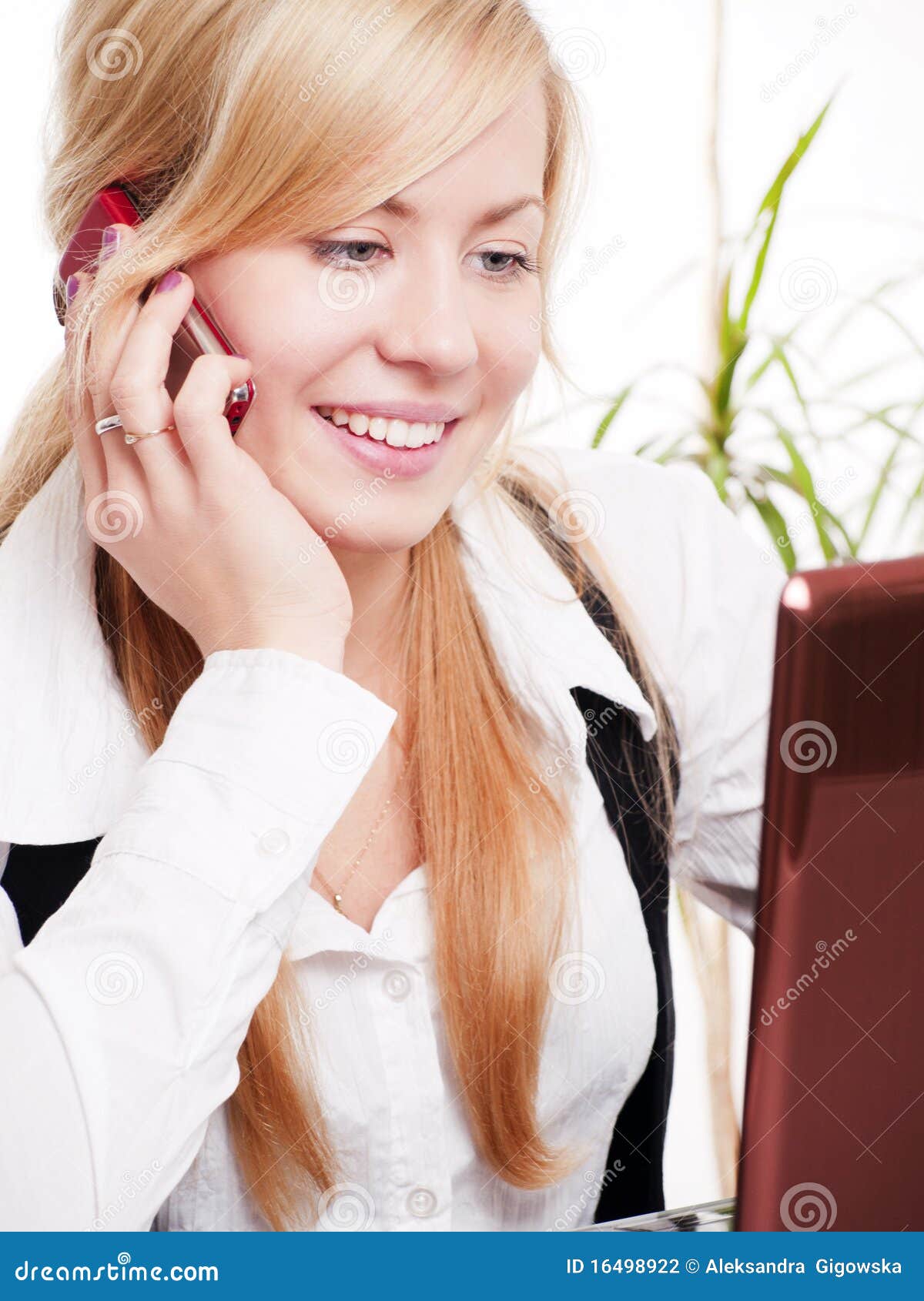 Woman in Office Calling by Phone Stock Photo - Image of modern ...