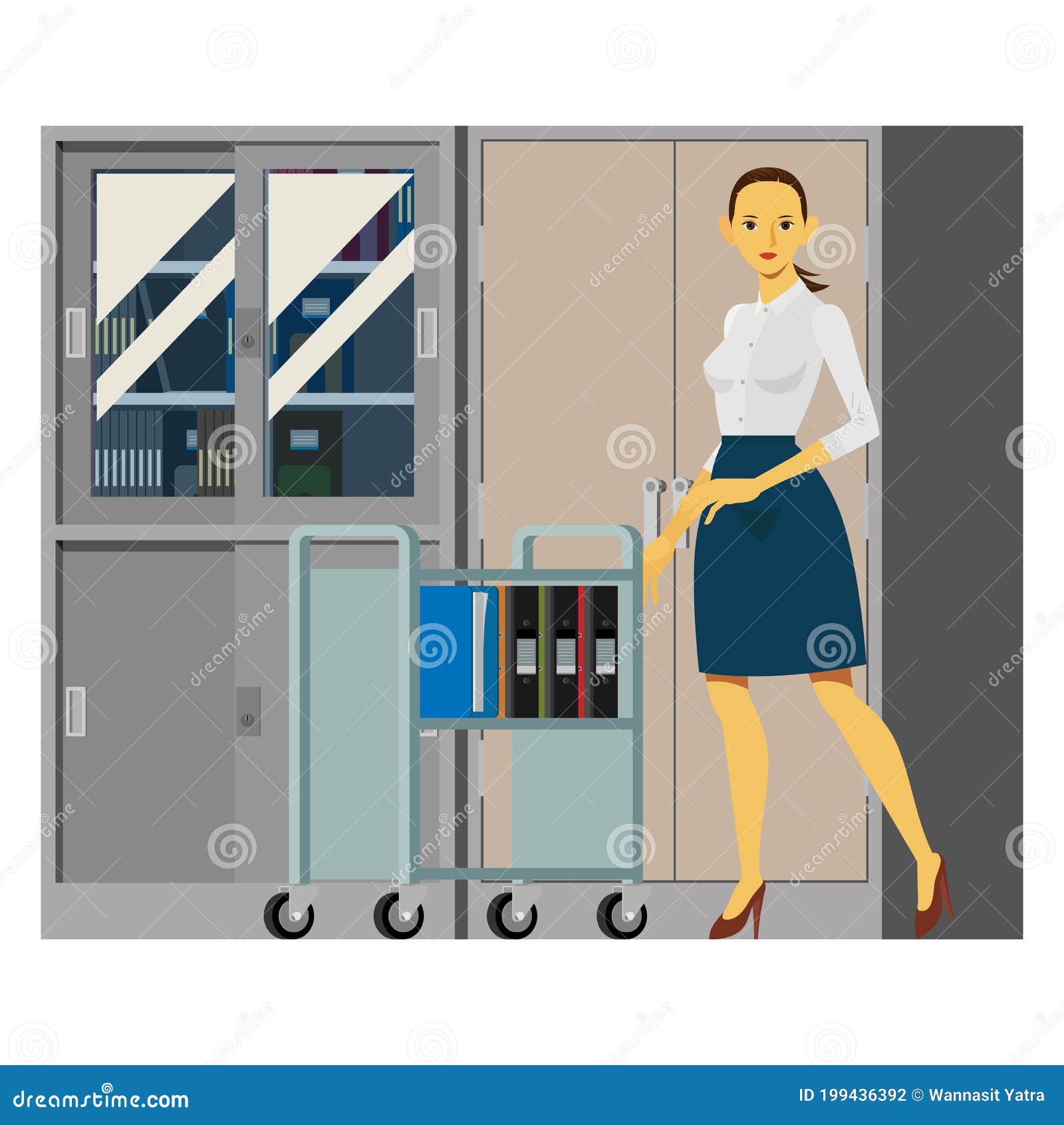 File Cabinets Inside The Screen Of Laptop Computer. Laptop And File ...