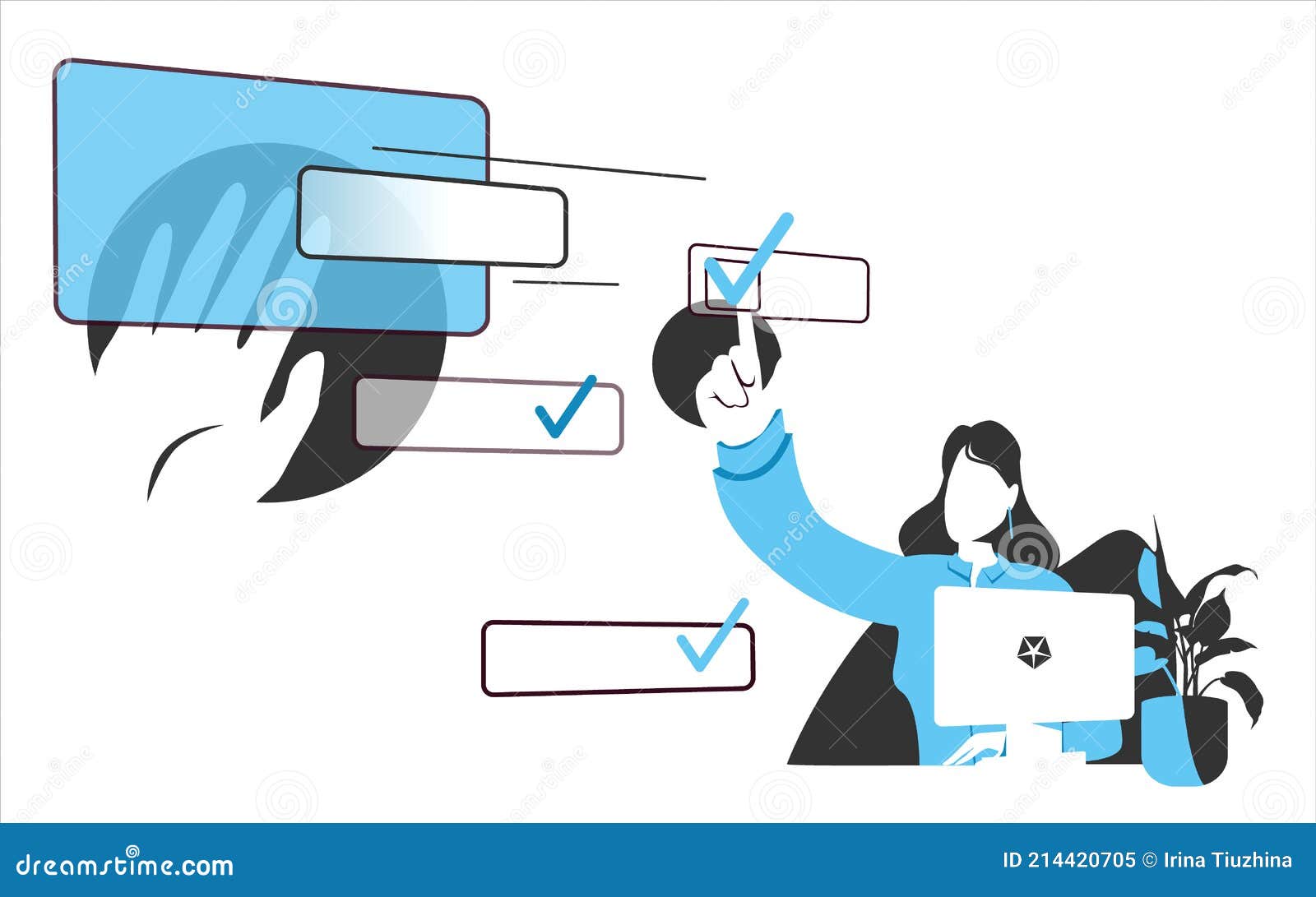 Delegating Vector Round Concept Linear Illustration | CartoonDealer.com ... Delegating Vector Round Concept Linear Illustration | CartoonDealer.com ...