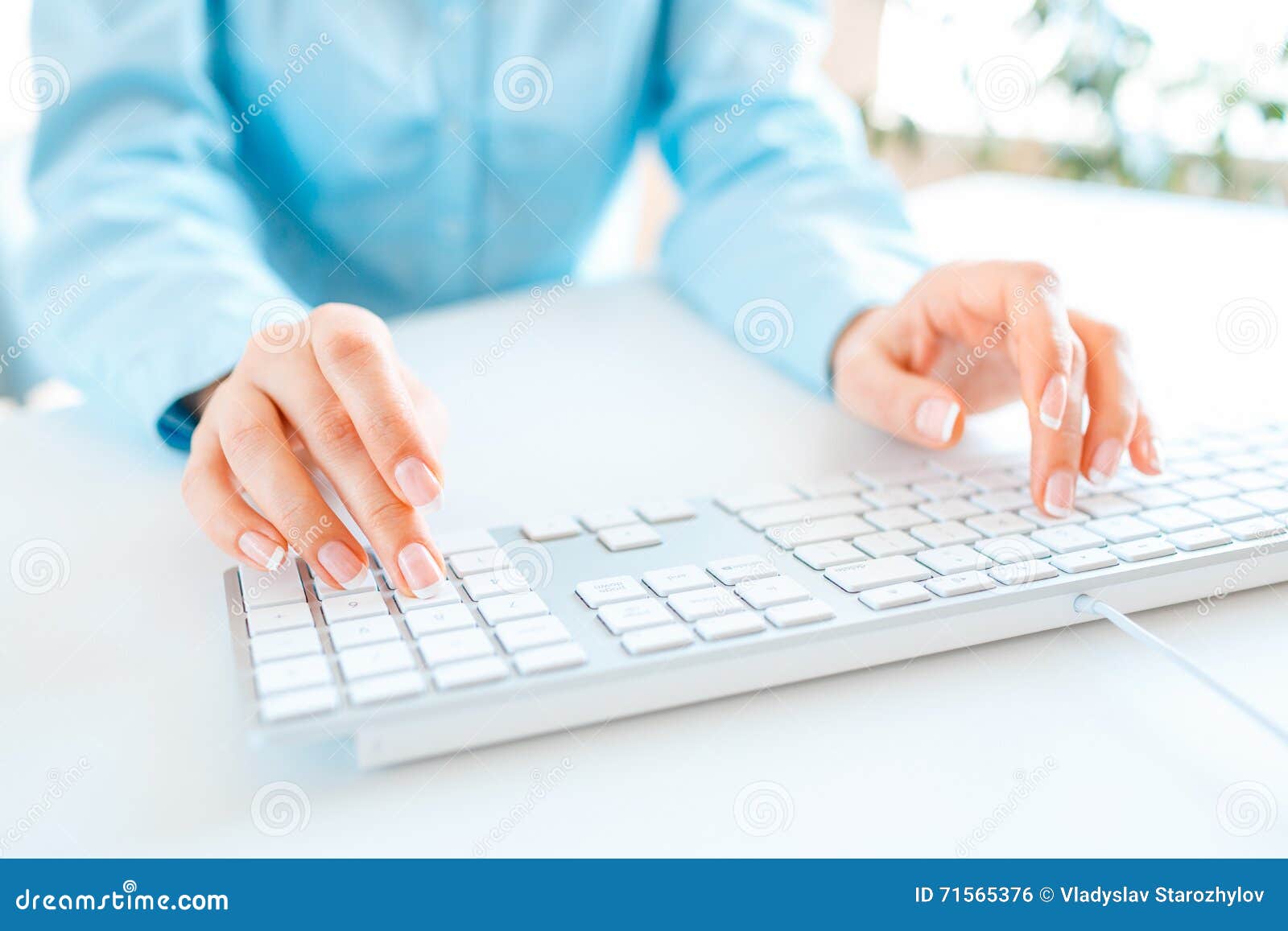 Woman Office Worker Typing on the Keyboard Stock Photo - Image of data ...
