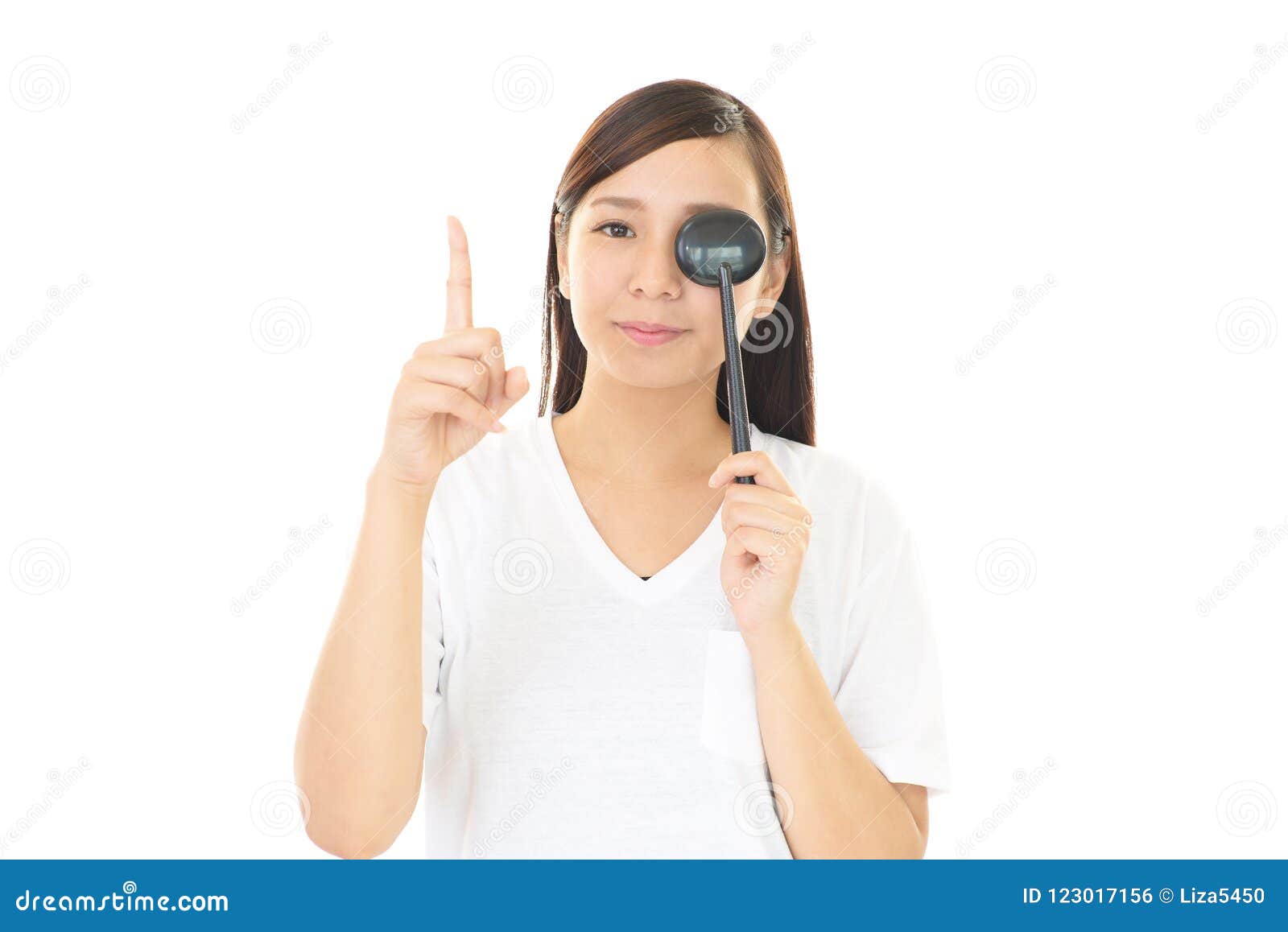 Woman taking an eye test stock photo. Image of lady - 123017156