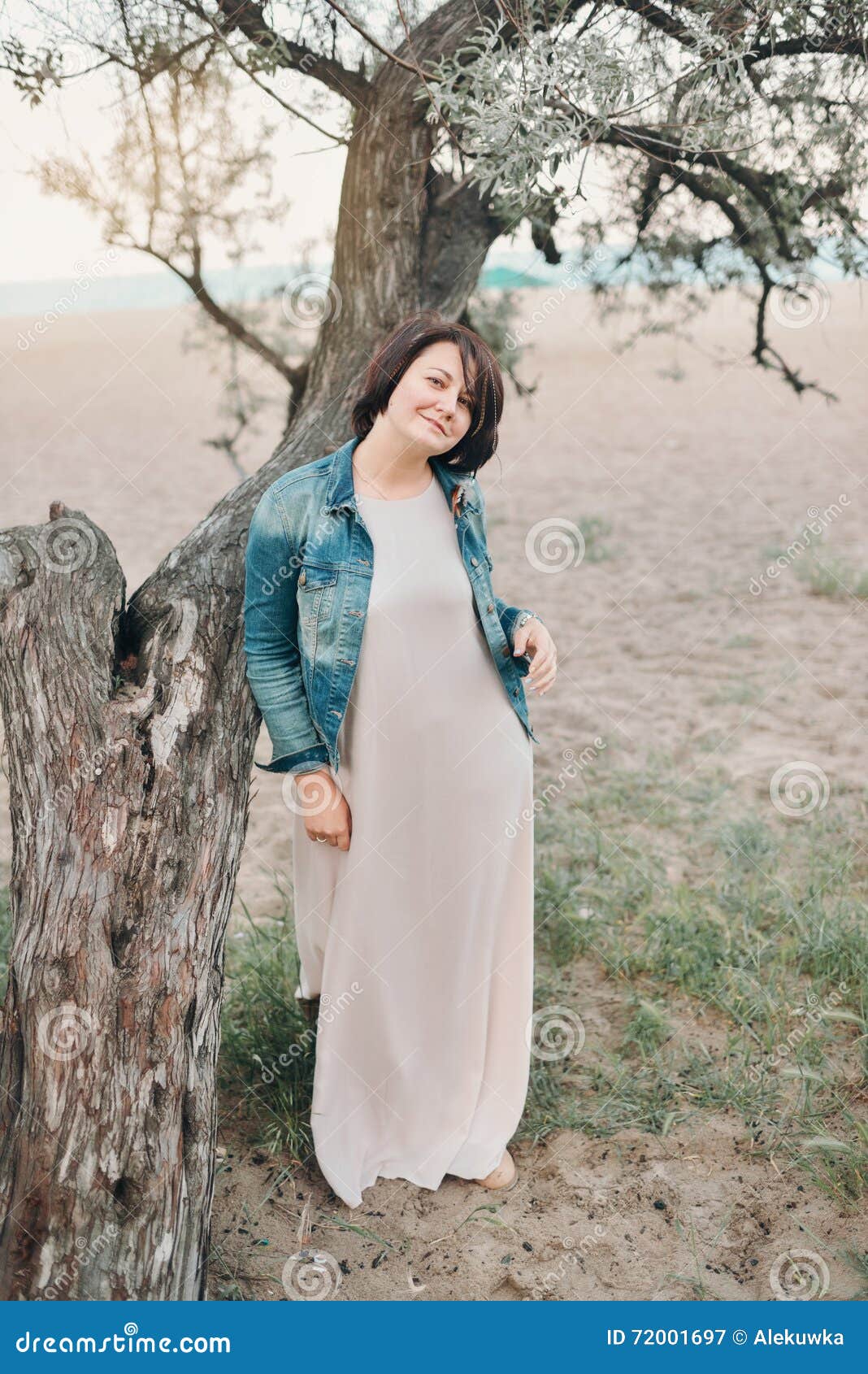 Woman at the old tree stock image. Image of holiday, female - 72001697