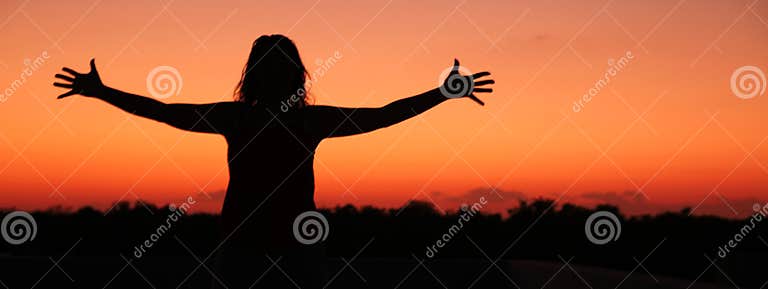 Woman with open arms stock image. Image of open, nature - 18162511