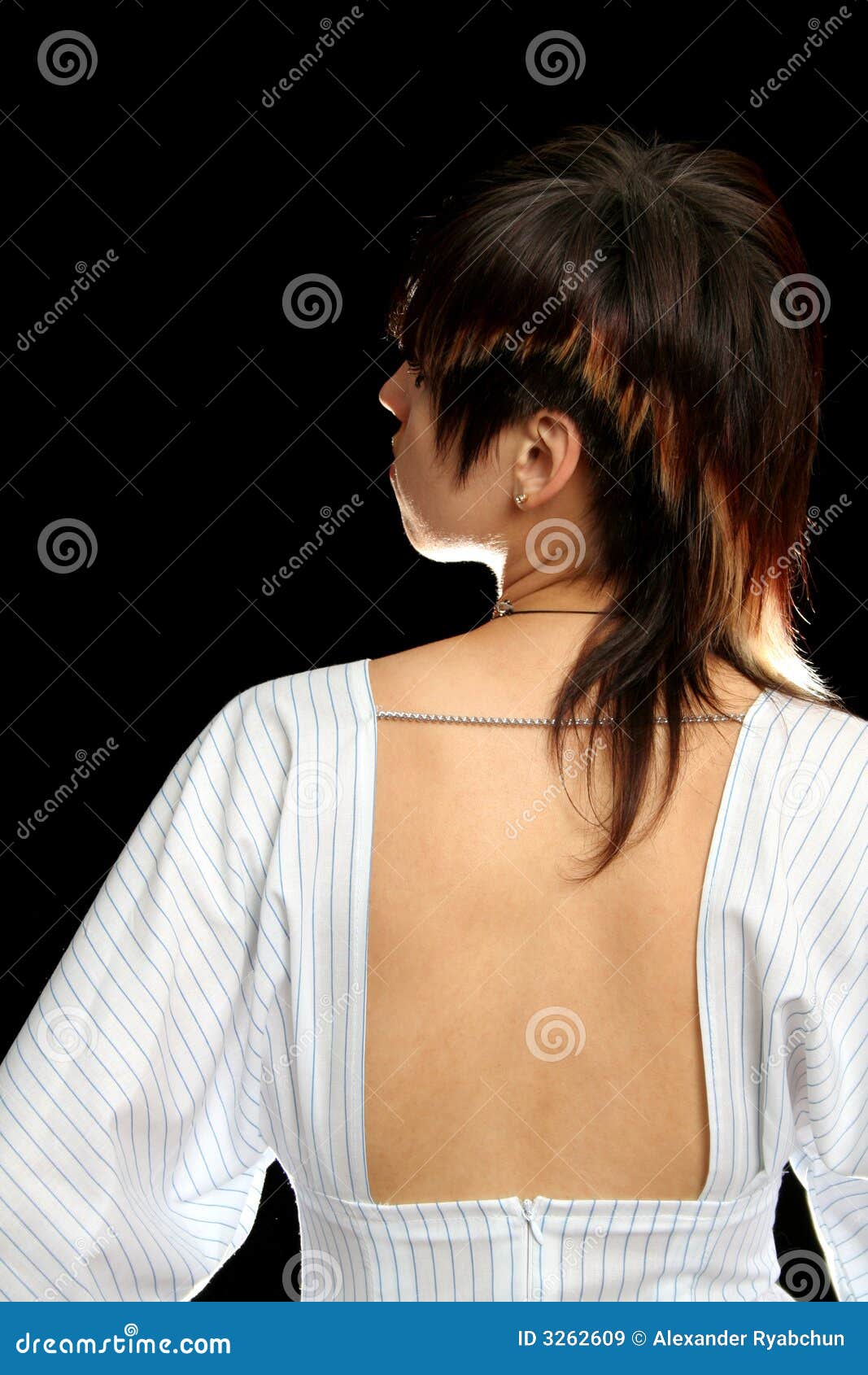 Woman with the open back stock image. Image of face, hair - 3262609