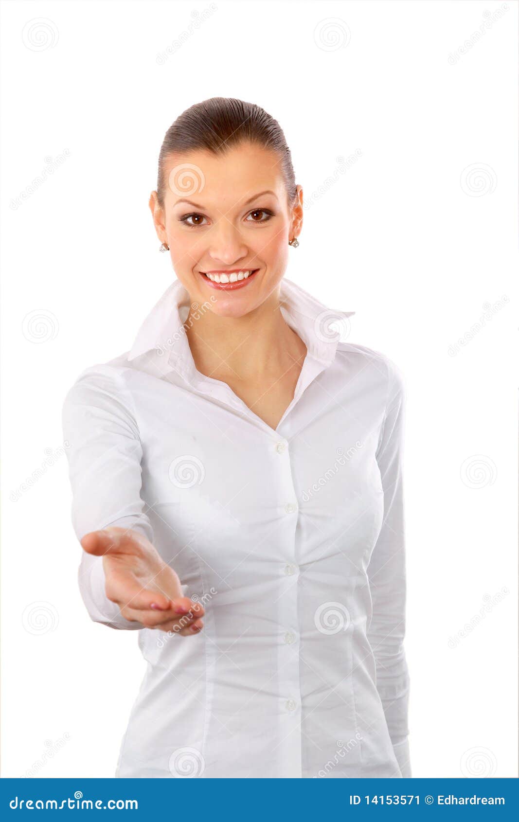 Woman with an open hand stock image. Image of person - 14153571