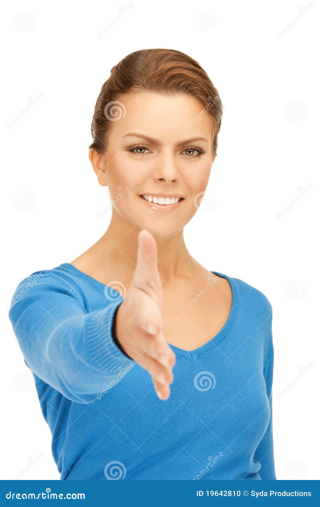Woman with an Open Hand Ready for Handshake Stock Photo - Image of meet ...