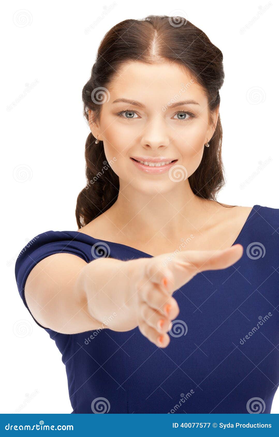 Woman with an Open Hand Ready for Handshake Stock Image - Image of ...