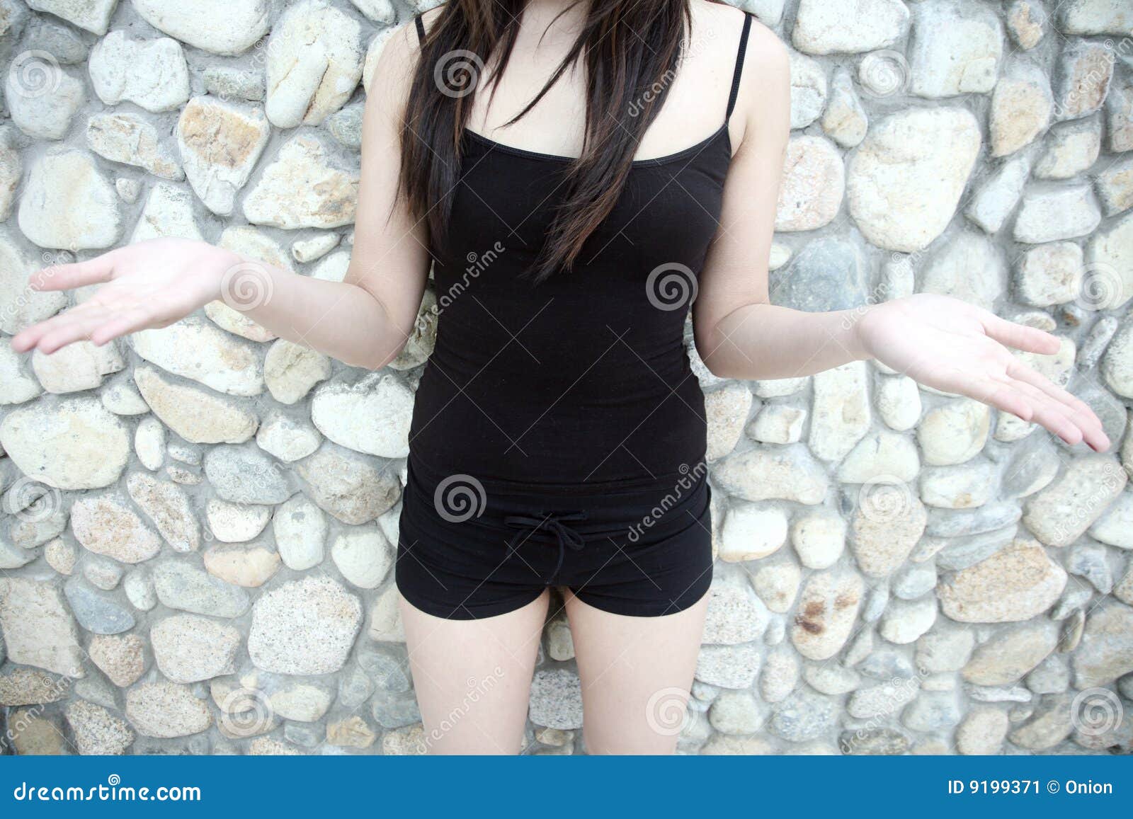 Woman with open hands stock image. Image of figure, black - 9199371