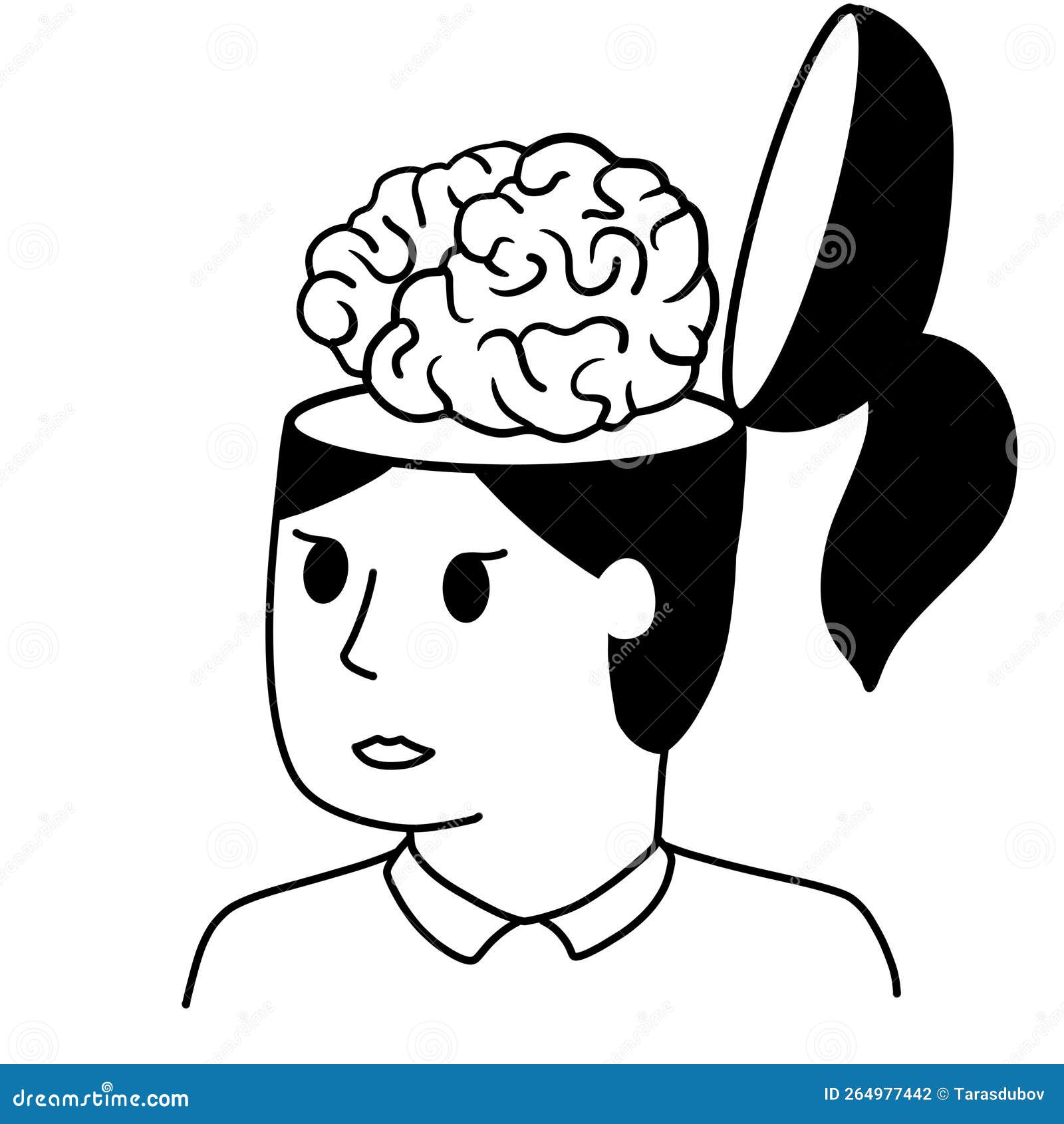 Woman with Open Mind. Concept of Knowledge Stock Vector - Illustration ...