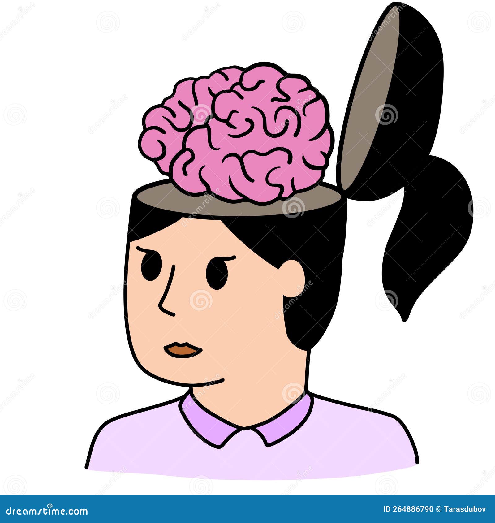 Woman with Open Mind. Concept of Knowledge Stock Vector - Illustration ...
