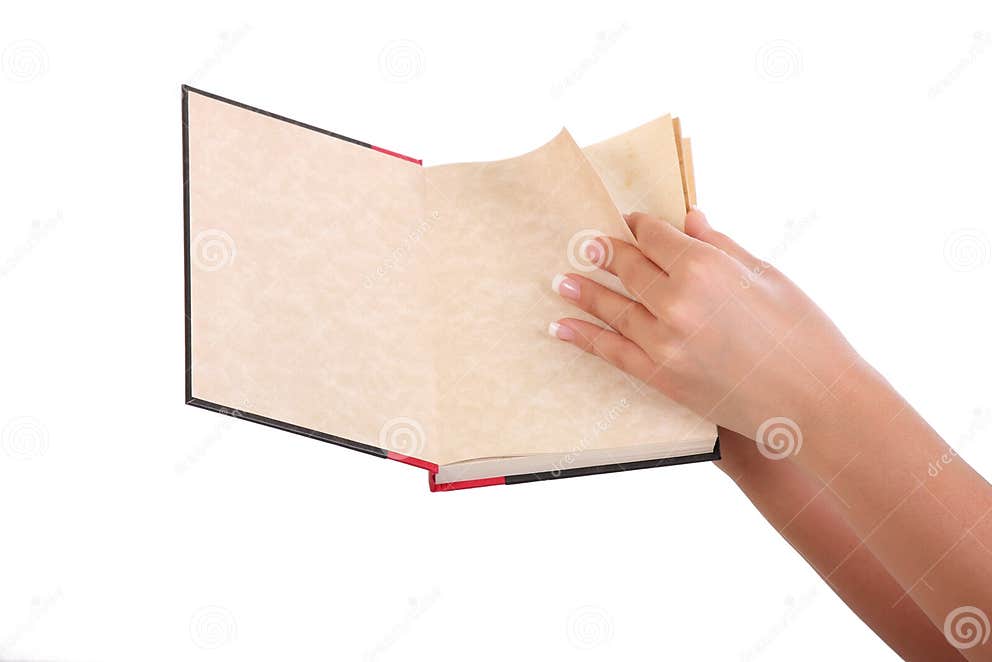 Woman opening a book stock illustration. Illustration of closeup - 8443681