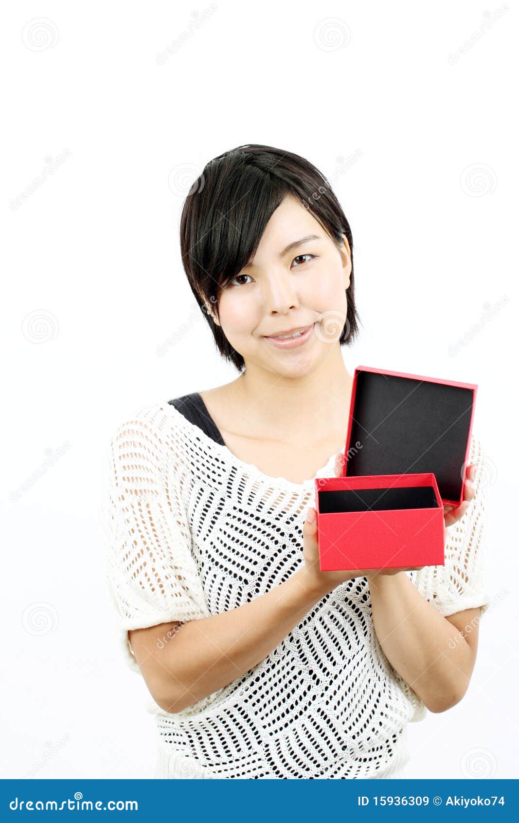Woman opening a box stock image. Image of japanese, enjoyment - 15936309