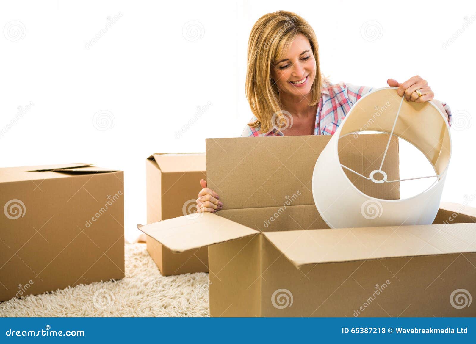 Woman opening a box stock photo. Image of hand, fair - 65387218