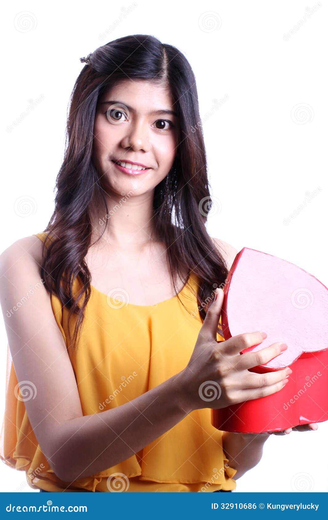 Woman Opening a Chocolate Box Stock Photo - Image of chinese, adult ...