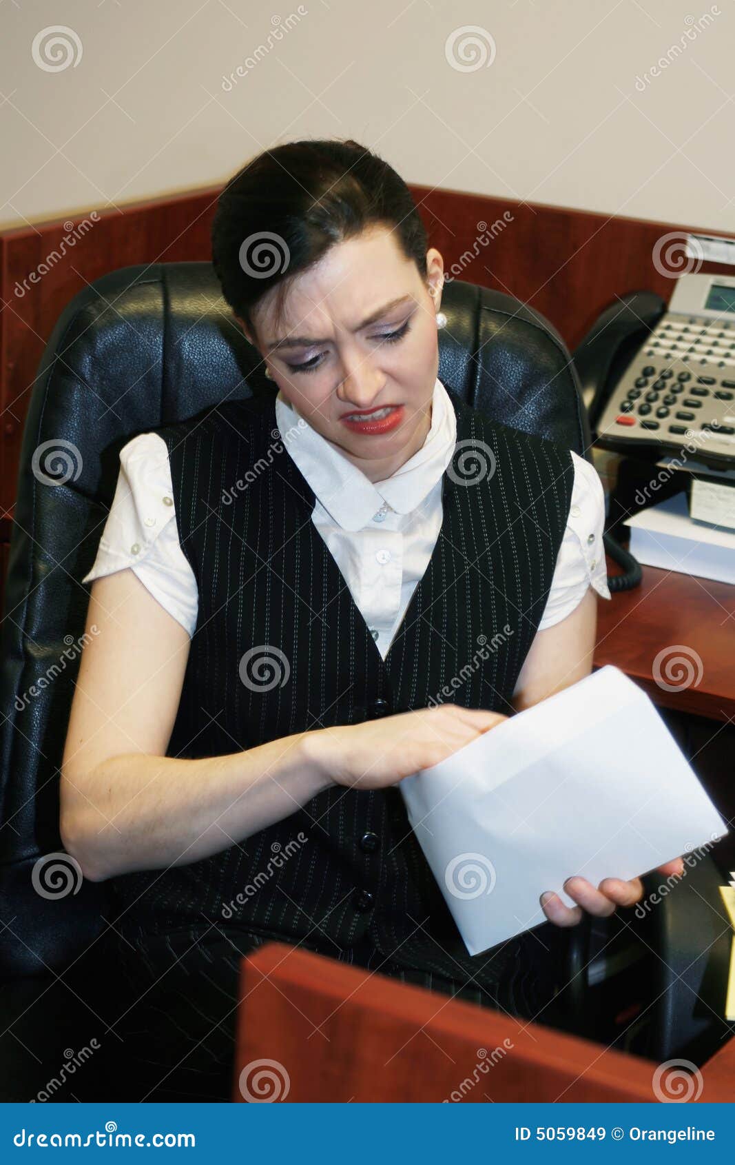 Woman Opening Envelope stock image. Image of finance, race - 5059849