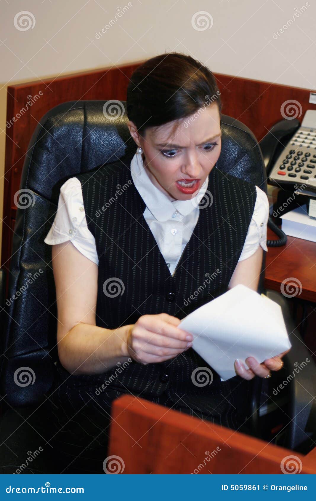 Woman Opening Envelope stock image. Image of corporation - 5059861