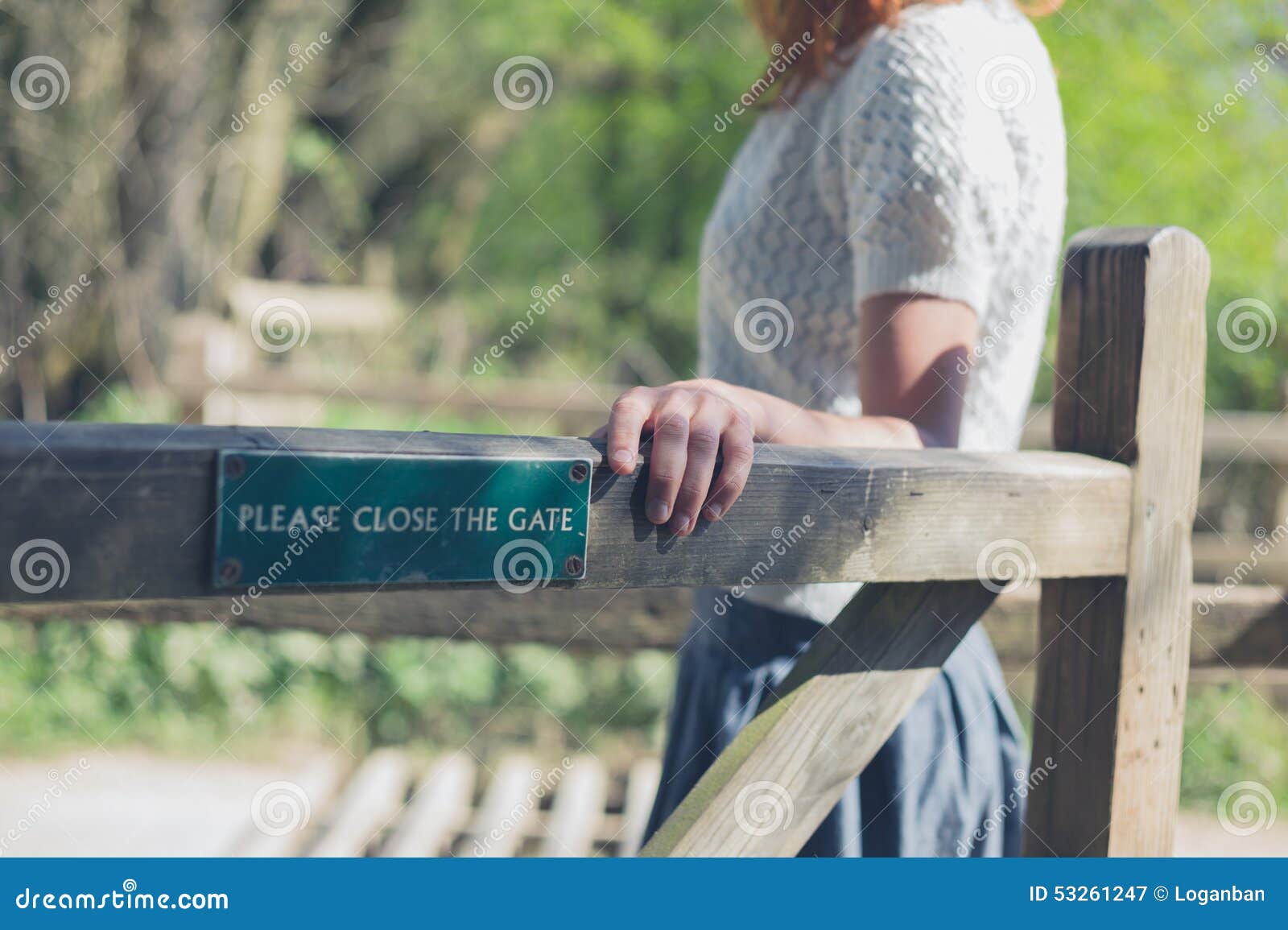 Woman Opening Gate Forest Stock Photos - Free & Royalty-Free Stock ...