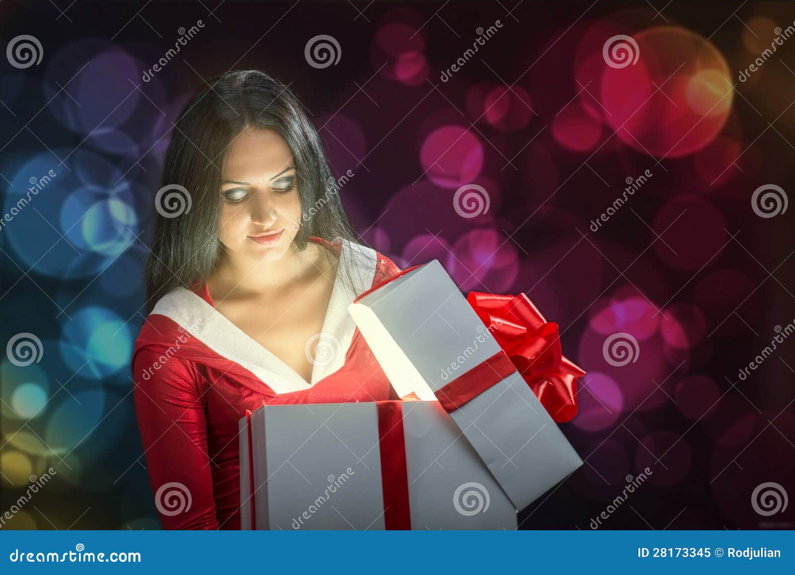 Woman Opening the Magic Box Stock Image - Image of open, dream: 28173345