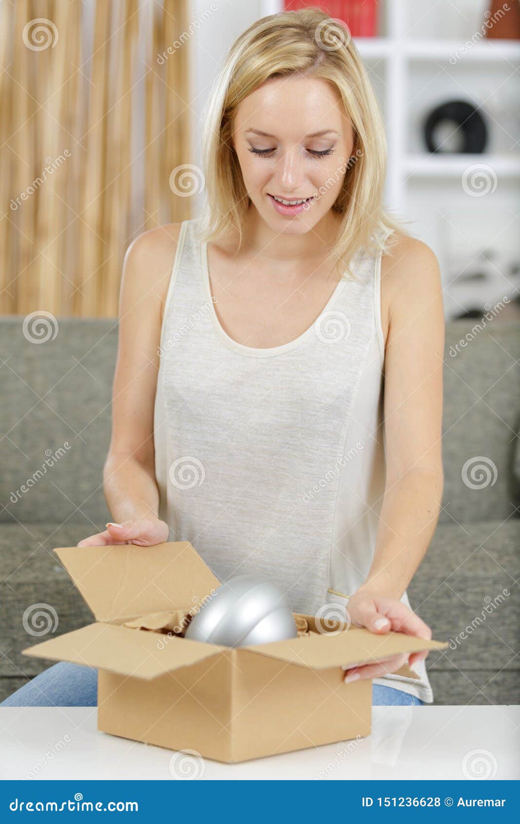 Woman Opening Parcel Package Stock Images - Download 411 Royalty Free ...