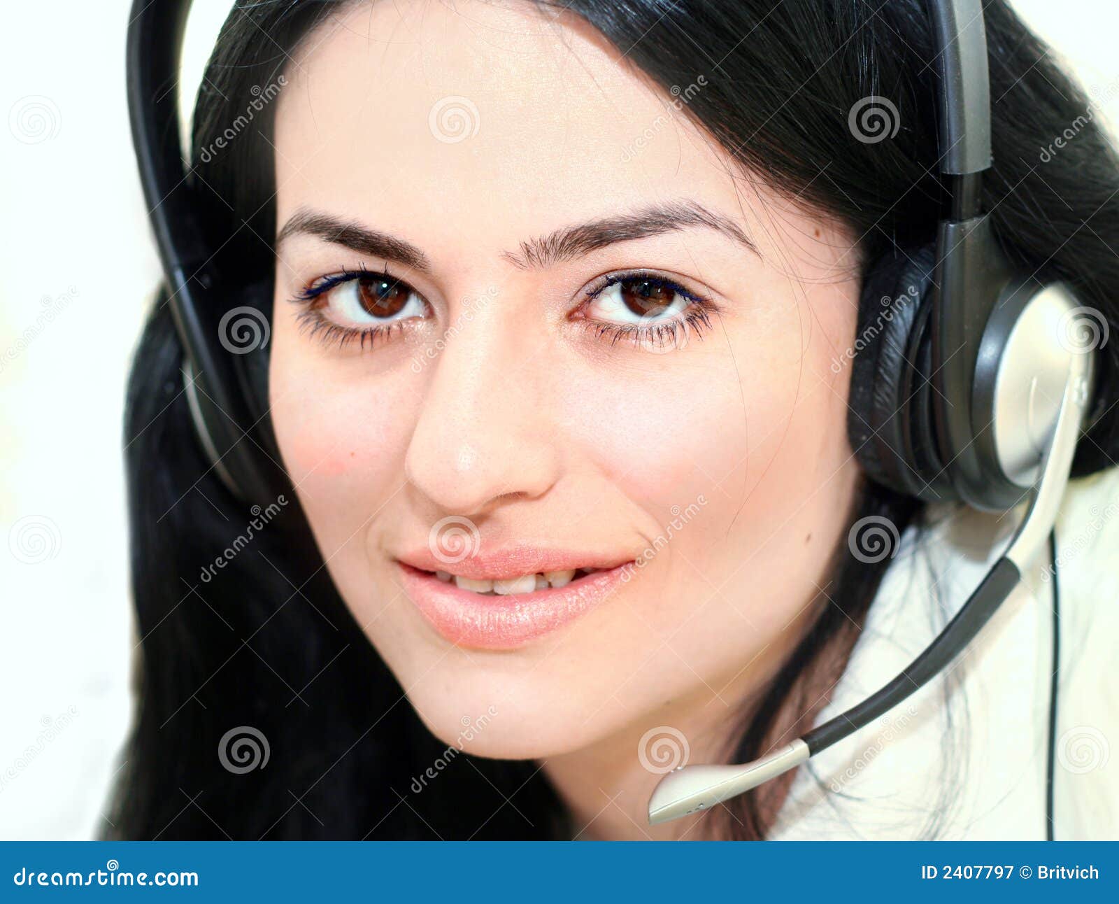 Woman operator stock image. Image of business, closeup - 2407797