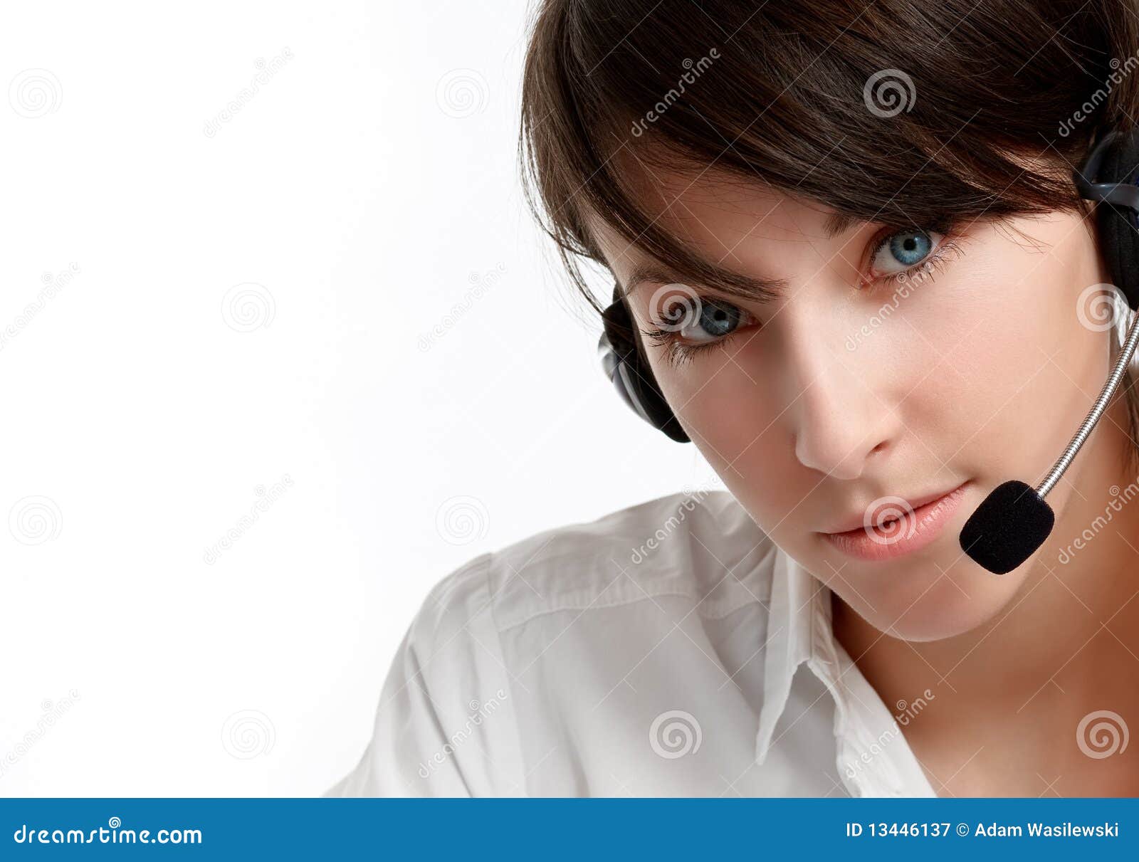 Woman Operator with Headset Stock Image - Image of businesswoman ...