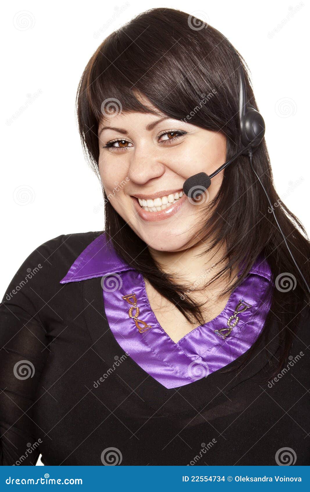 Woman Operator with Headset Stock Photo - Image of headphones ...