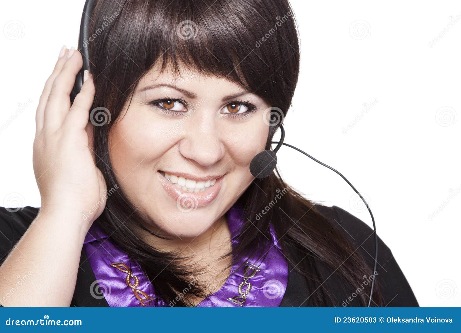 Woman Operator with Headset Stock Image - Image of headset, customer ...