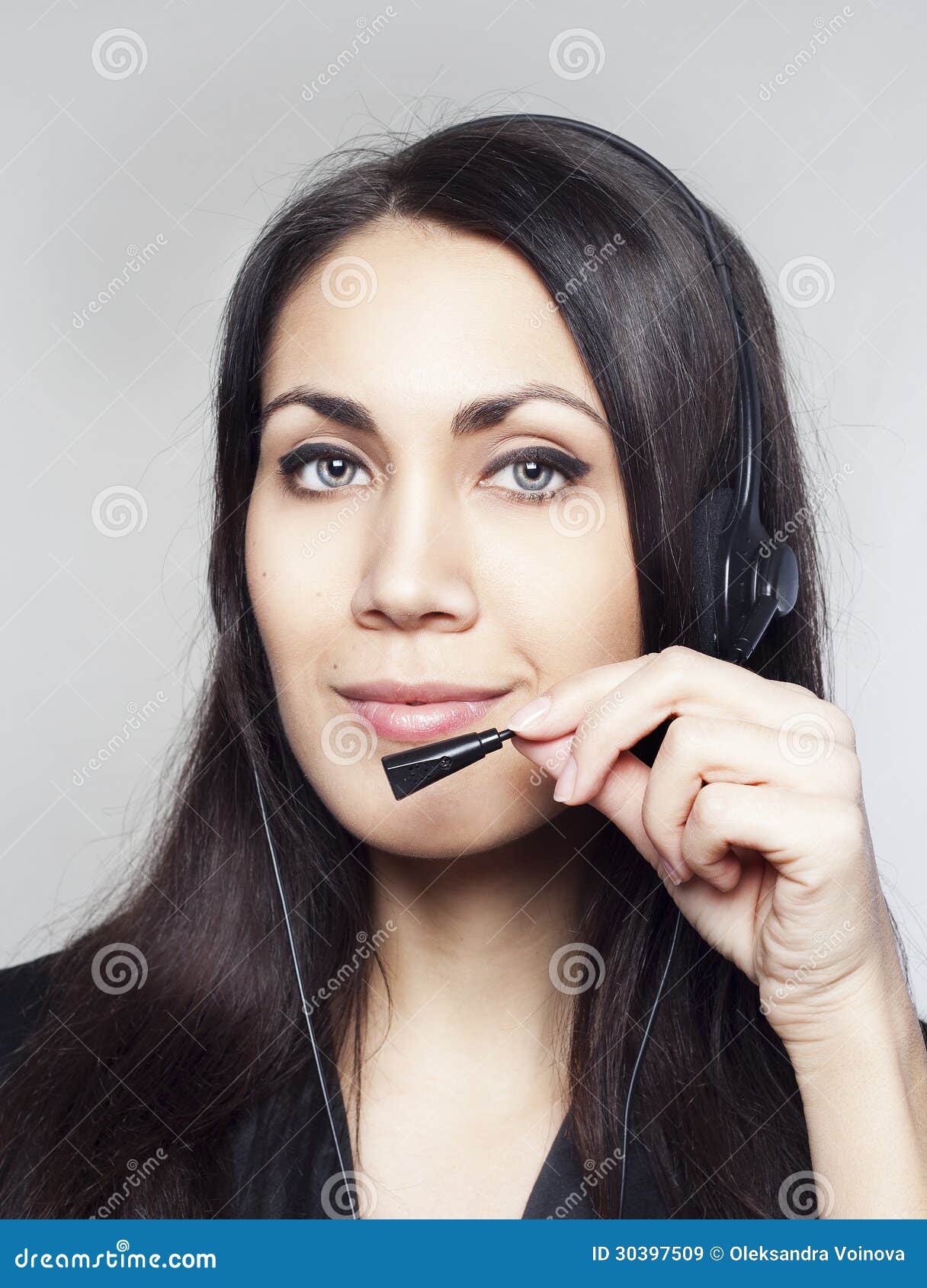 Woman Operator with Headset Stock Image - Image of people ...