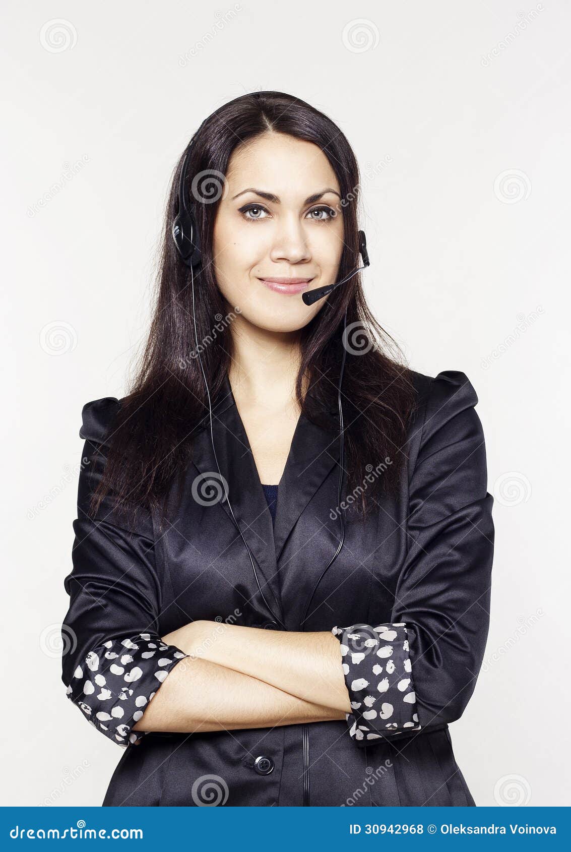 Woman Operator with Headset Stock Photo - Image of microphone, business ...