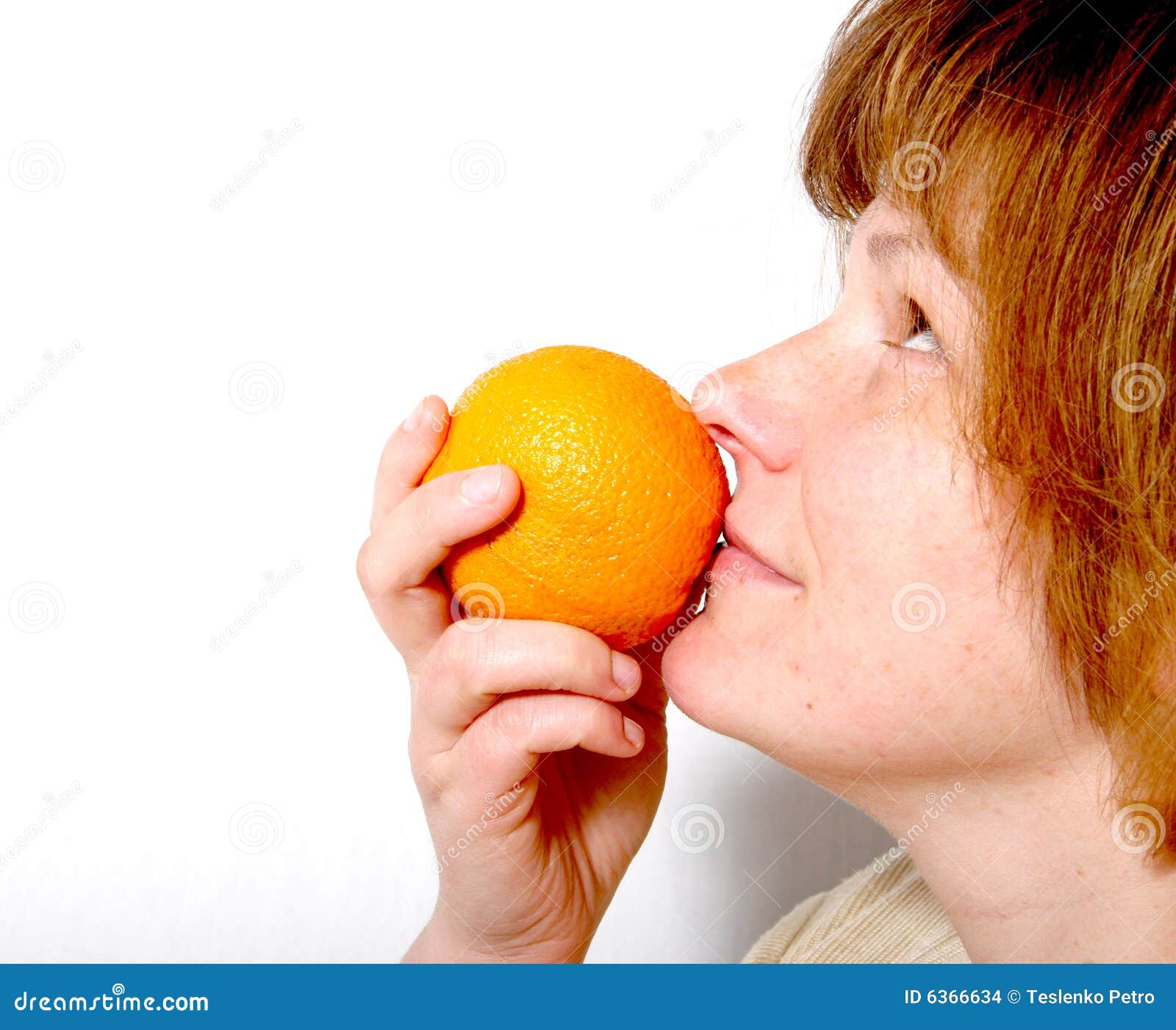 Woman with orange stock photo. Image of foods, people - 6366634