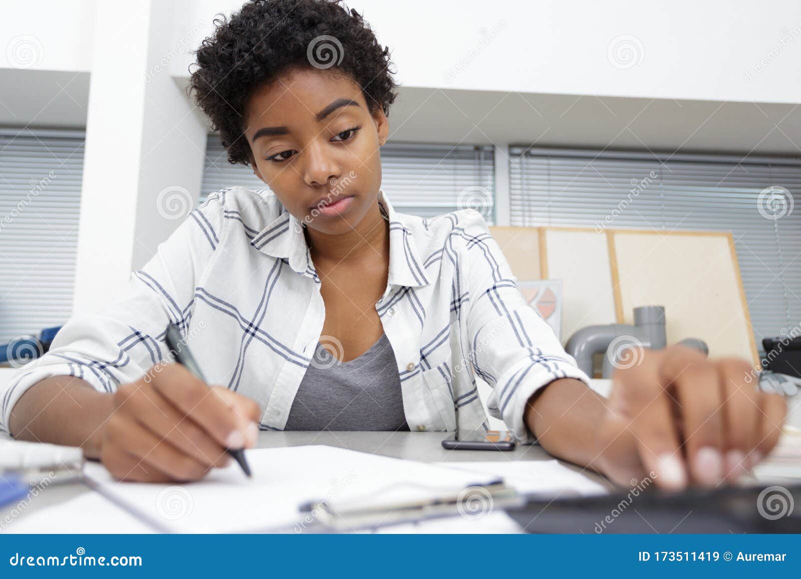 Woman Organizing Workshop in Office Stock Image - Image of equipment ...