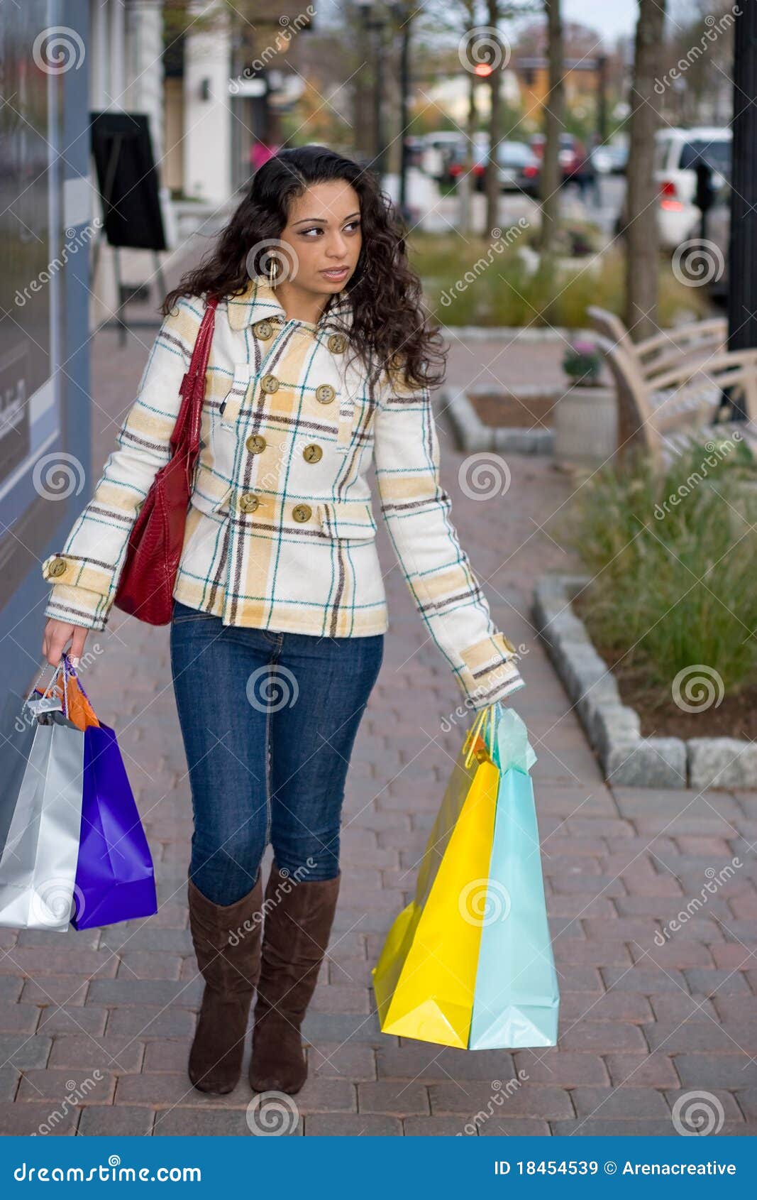 Woman Out Shopping the Town Stock Image - Image of economy, holiday ...