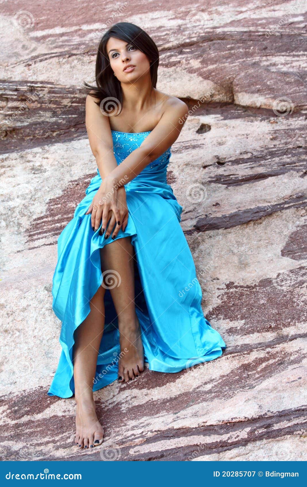 Woman Outdoors in a Formal Dress Stock Image - Image of lips, gorgeous ...