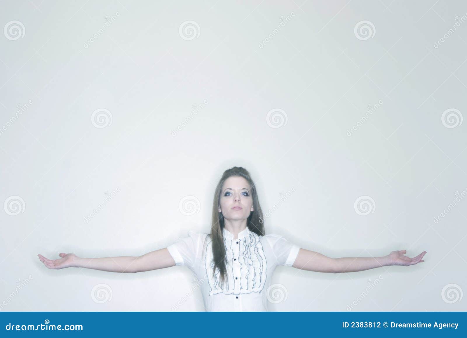 Woman with Outstretched Arms Stock Photo - Image of young, stretching ...