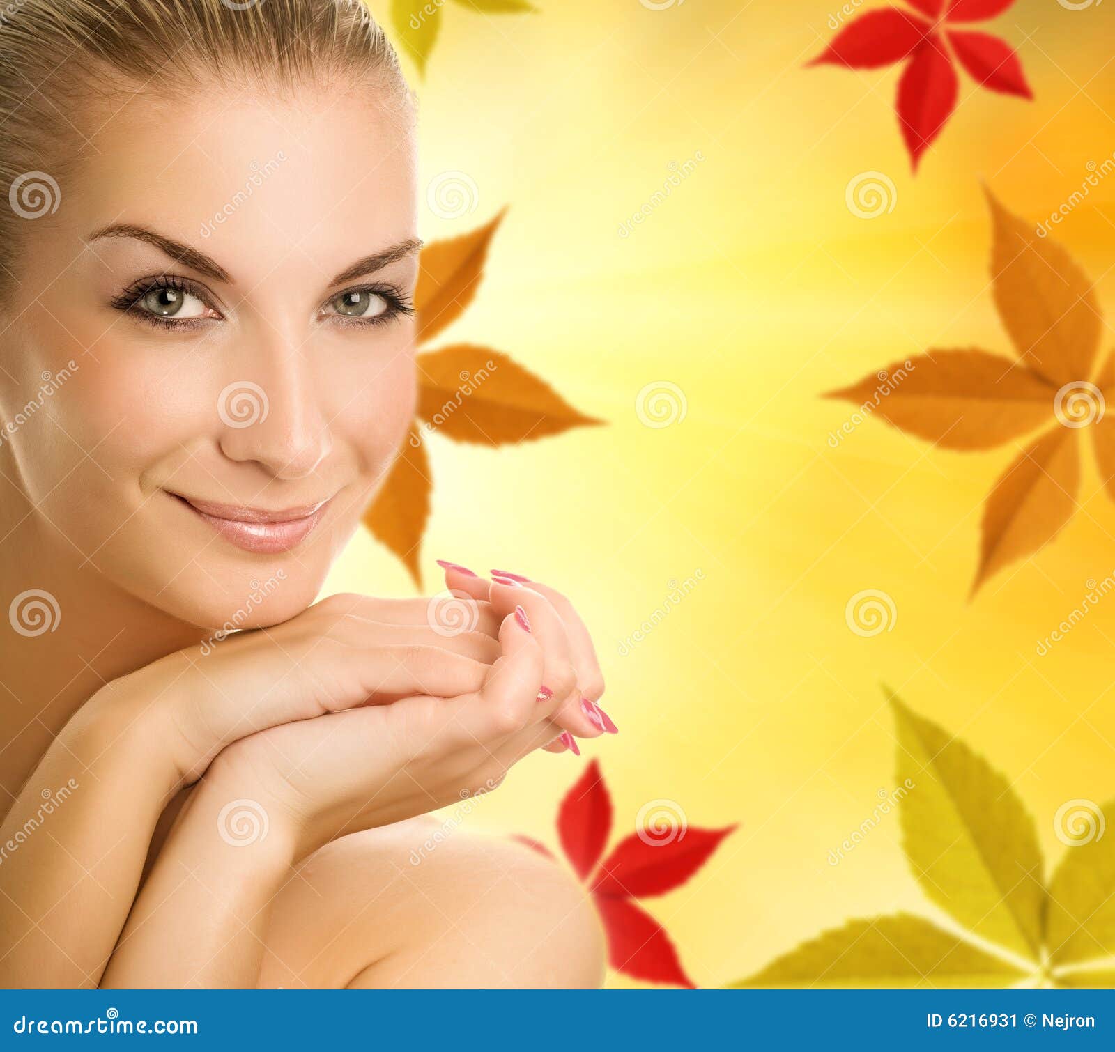 Woman Over Autumn Background Stock Image - Image of healthy, beautiful ...