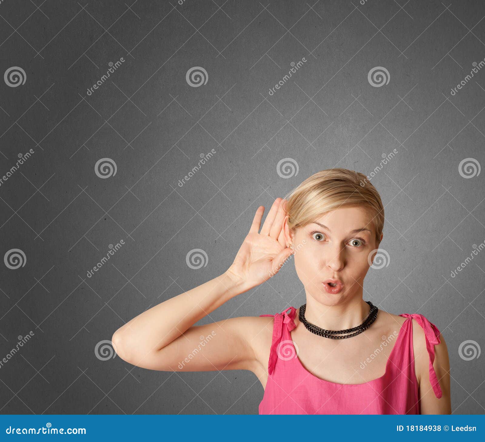 Woman Overhearing Something Stock Photo - Image of eavesdropping ...