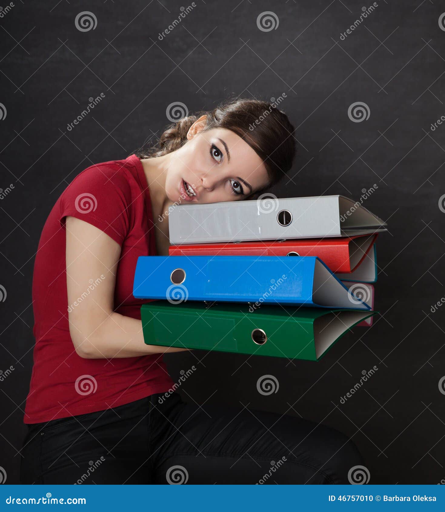 Woman overloaded with work stock photo. Image of group - 46757010